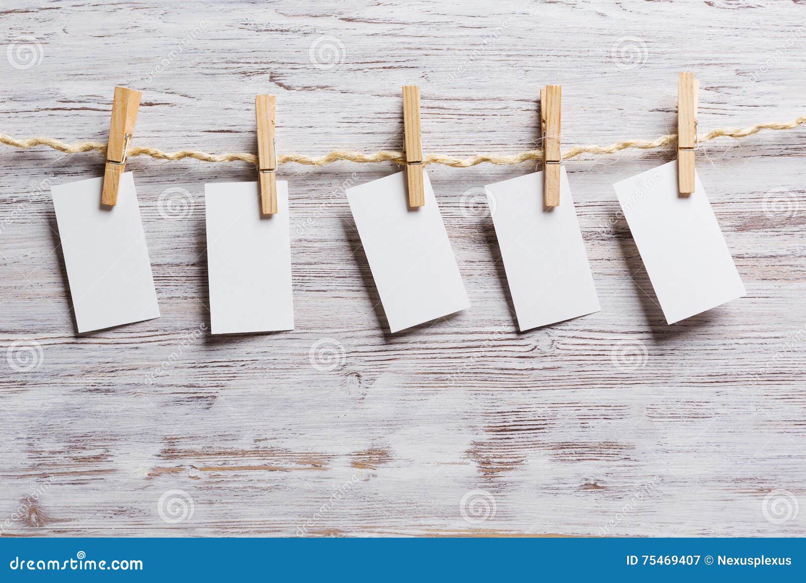 Paper hang on clothesline stock image. Image of place - 75469407