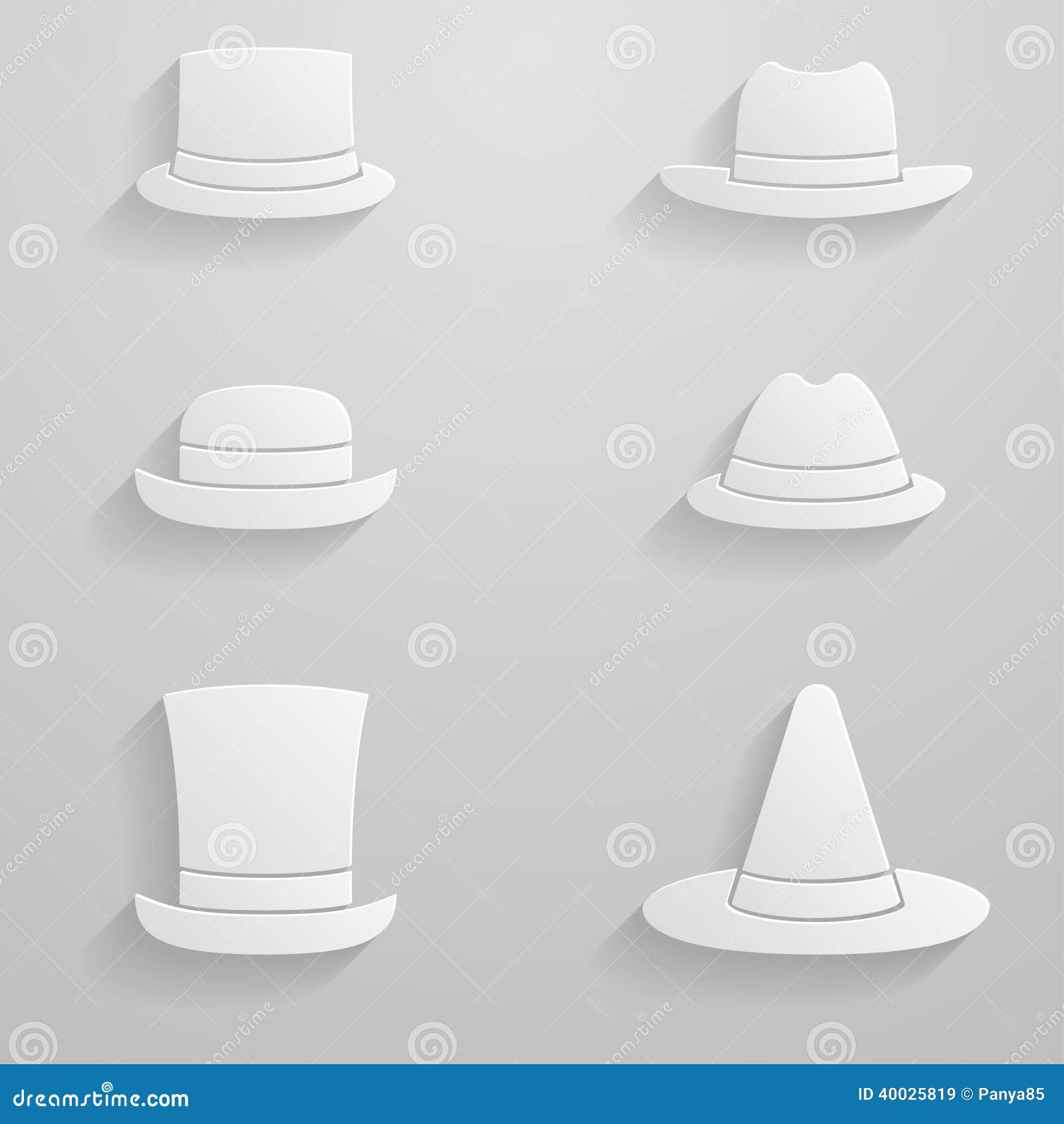 Paper hats icon set stock vector. Illustration of vintage - 40025819