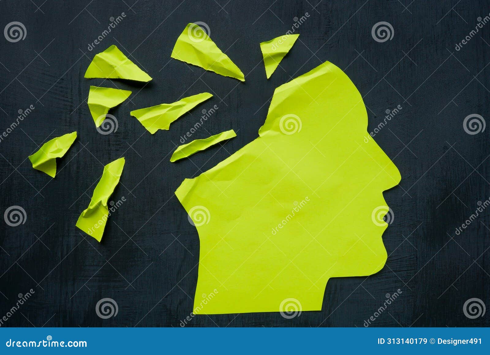 Paper Head Torn As a Concept for Memory and Mental Health Problems ...