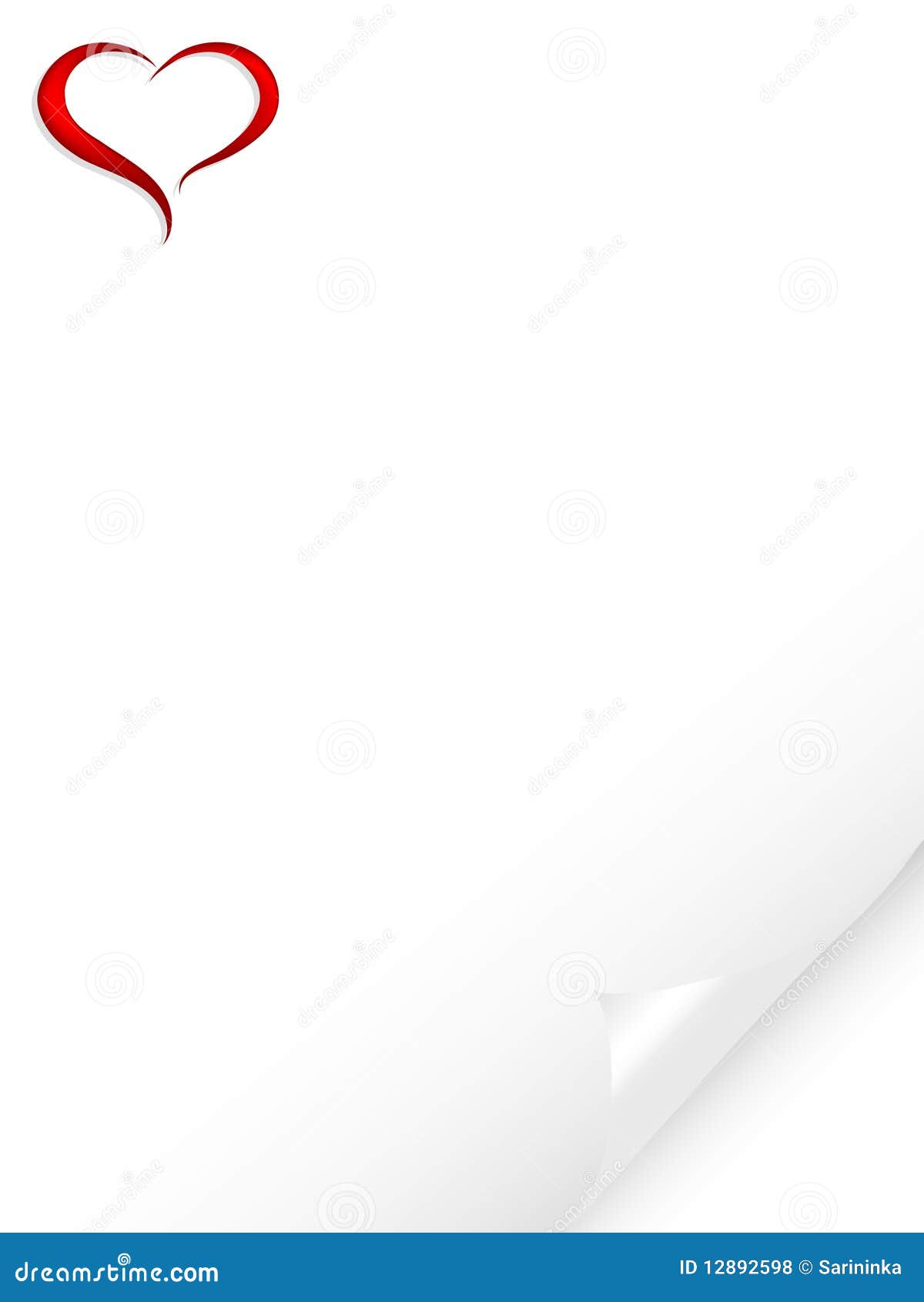 Paper with heart stock vector. Illustration of contour - 12892598