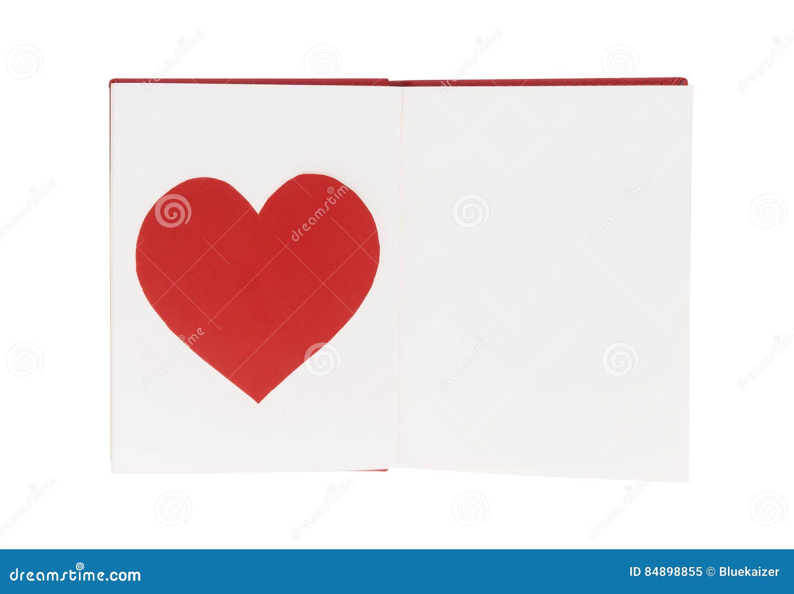 Paper Heart on Blank Open Book Isolated on White Stock Image - Image of ...