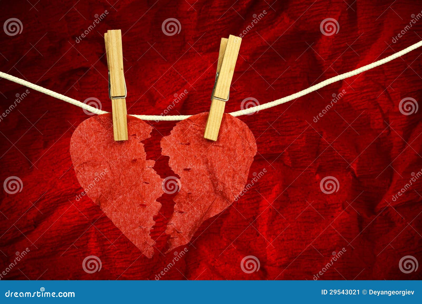 Paper Heart Divided into Two Parts Stock Image - Image of design ...