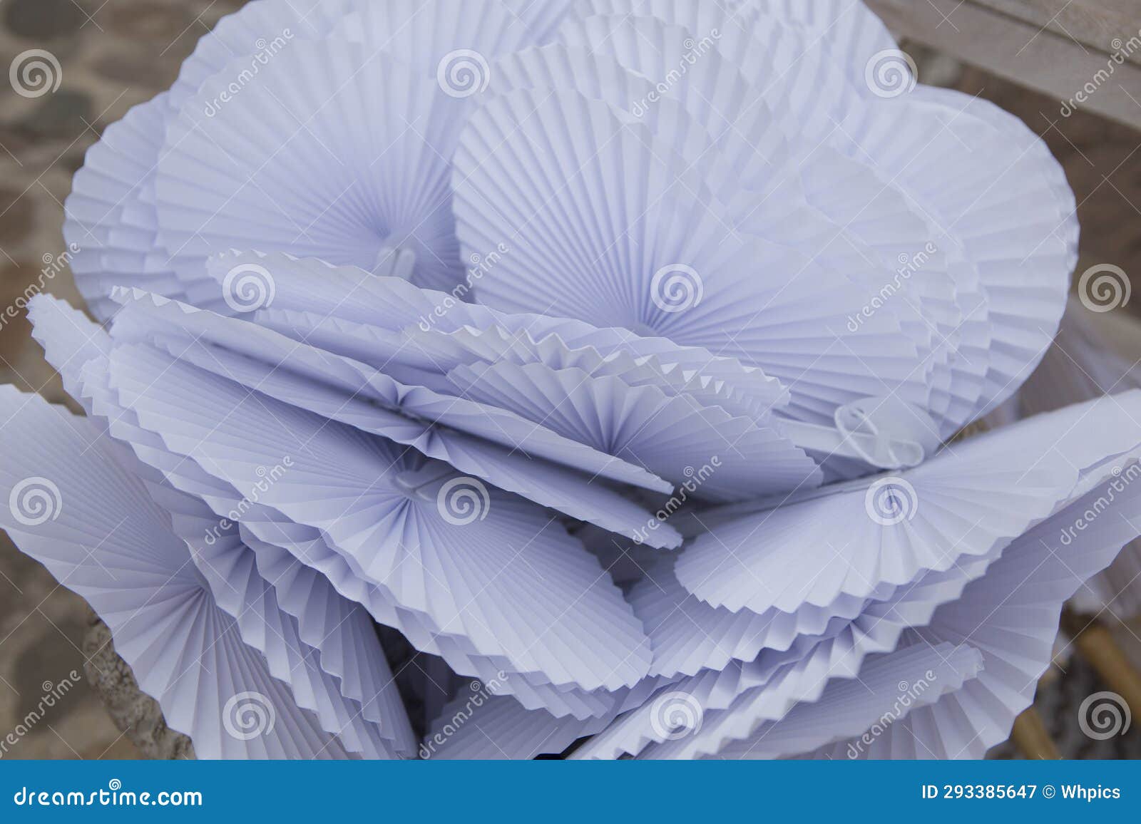 Paper Heart Folding Fans for Wedding Guests Stock Image - Image of fans ...