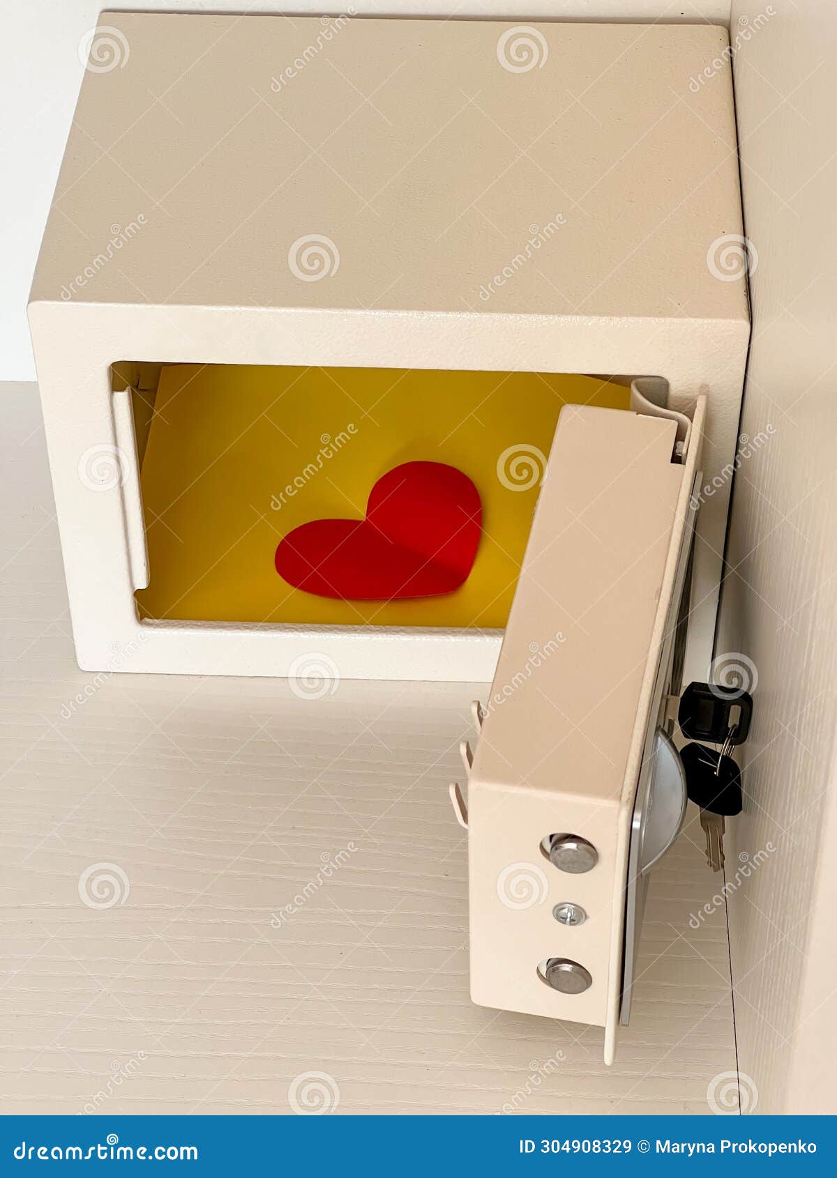 Paper Heart in a Safe. Protecting Love and Feelings. Stock Image ...