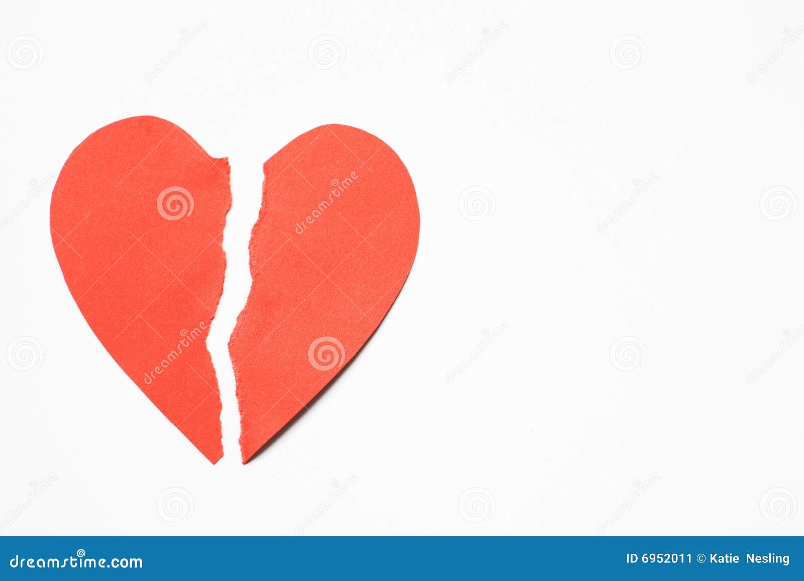 Paper Heart Torn in Half stock image. Image of trouble - 6952011