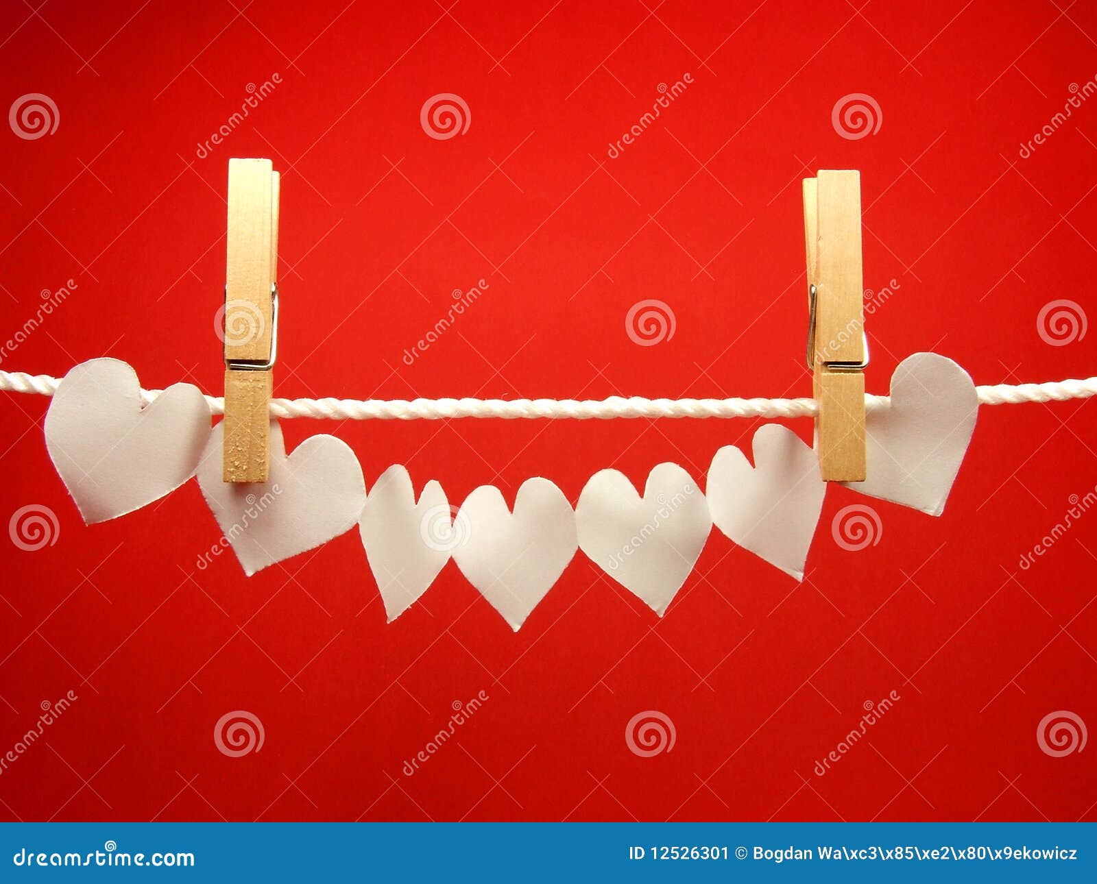 Paper hearts stock image. Image of symbol, string, color - 12526301