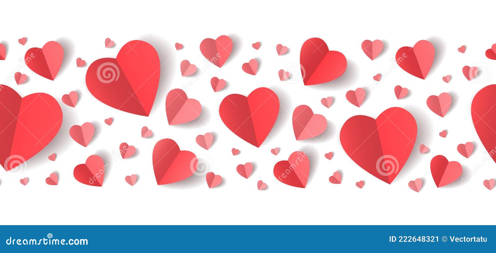Paper hearts border stock vector. Illustration of present - 222648321