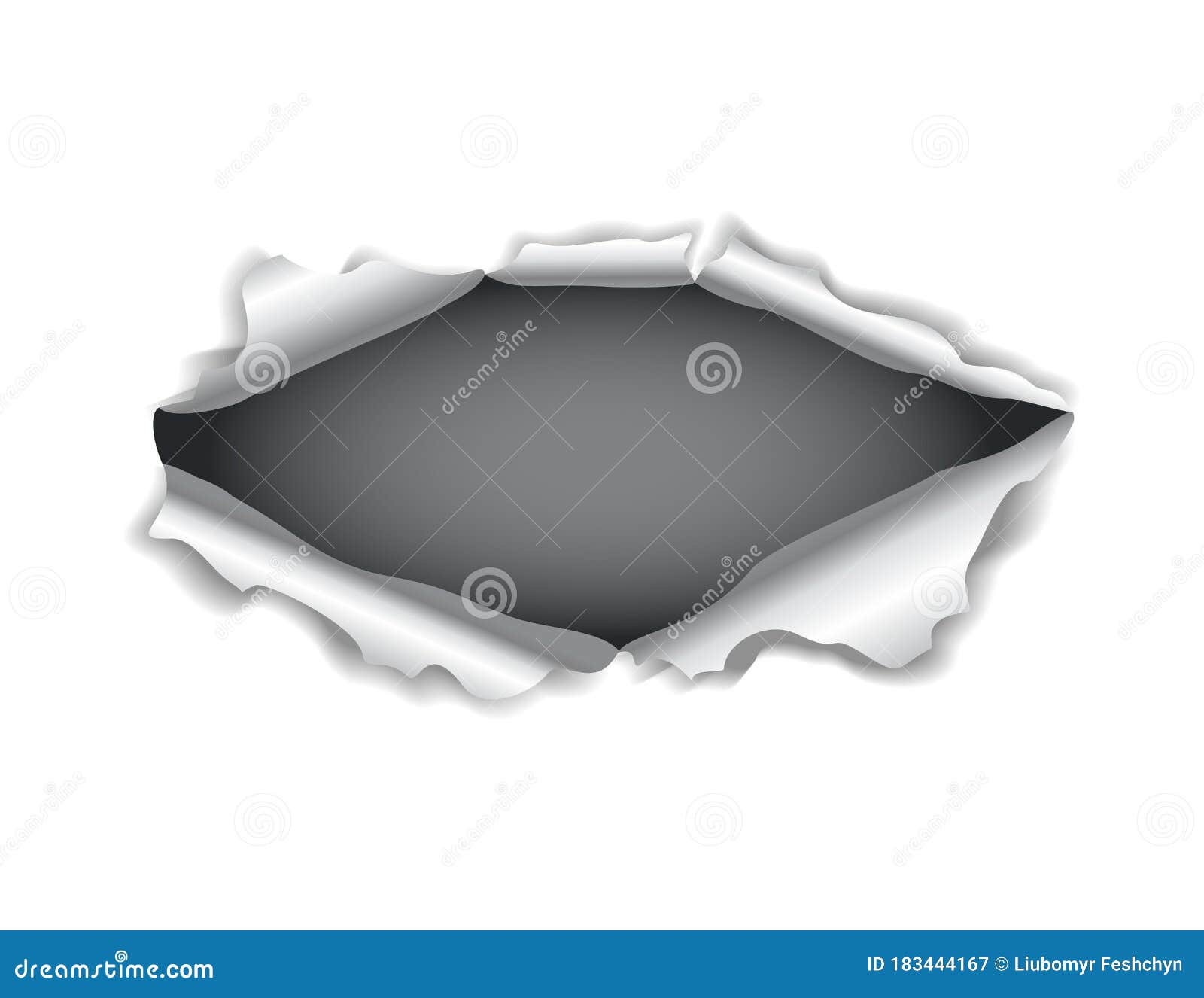 Paper Hole. Realistic Vector Torn Paper With Ripped Edges. Torn Hole In ...