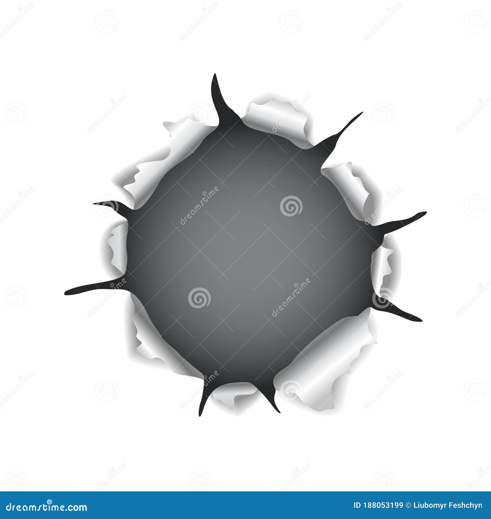Paper Hole. Realistic Vector Torn Paper With Ripped Edges. Damage Paper ...