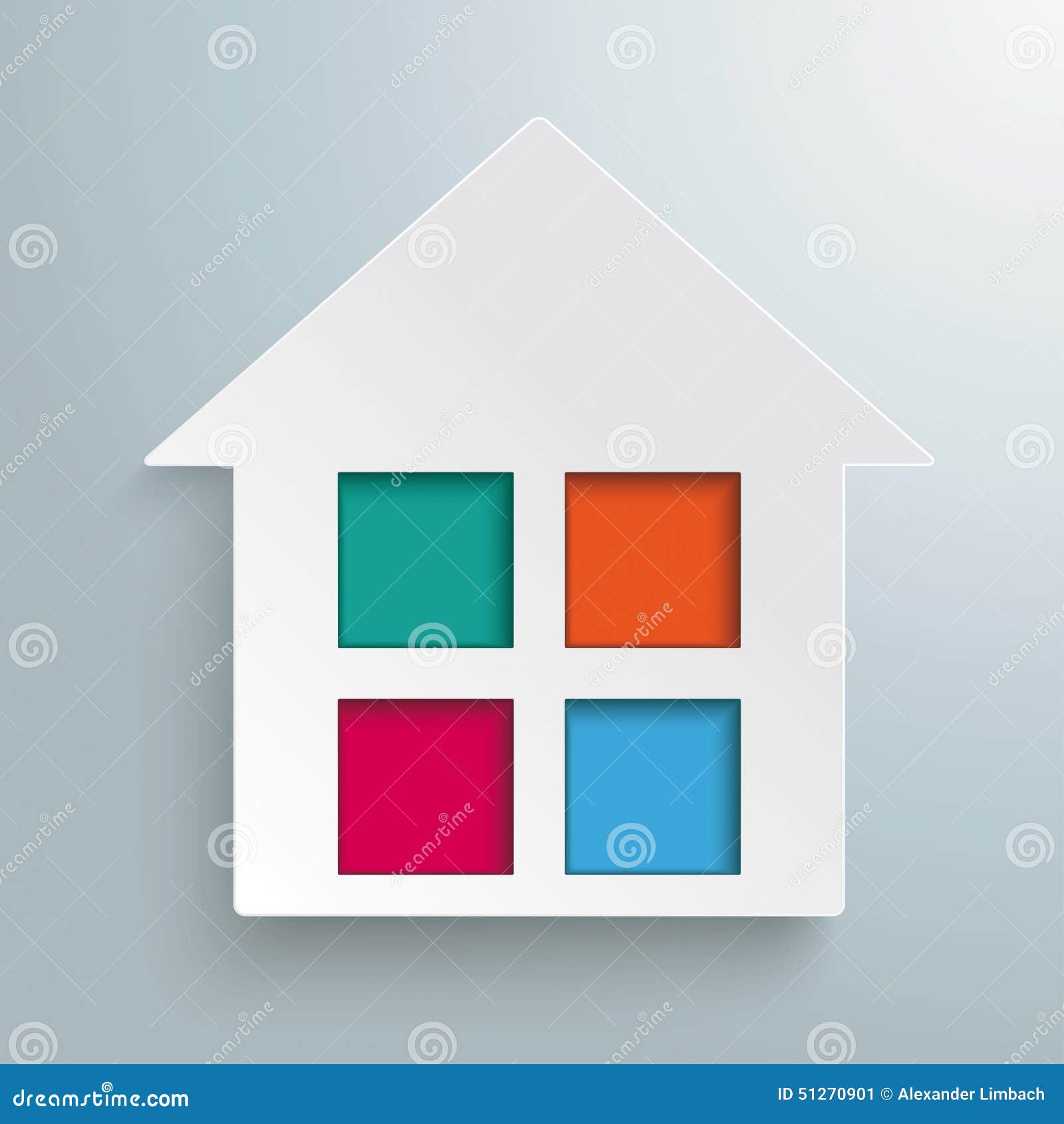Paper House Colored Window stock vector. Illustration of banner - 51270901