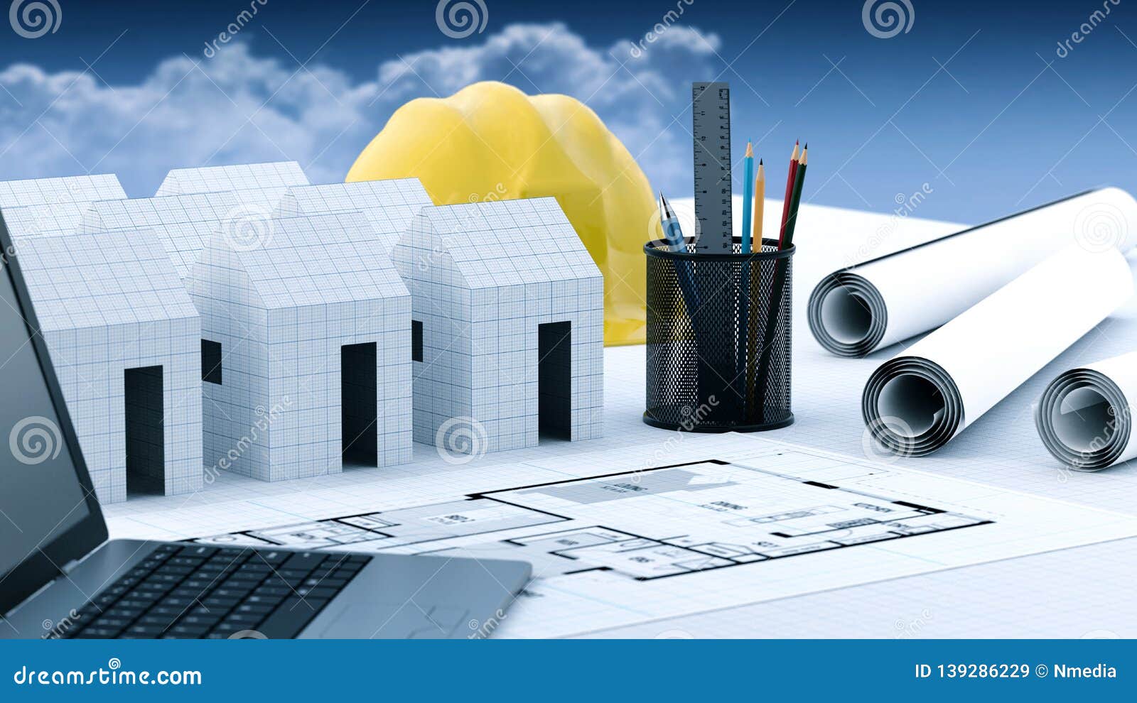 Paper House Structural and Architecture Concept Stock Image - Image of ...