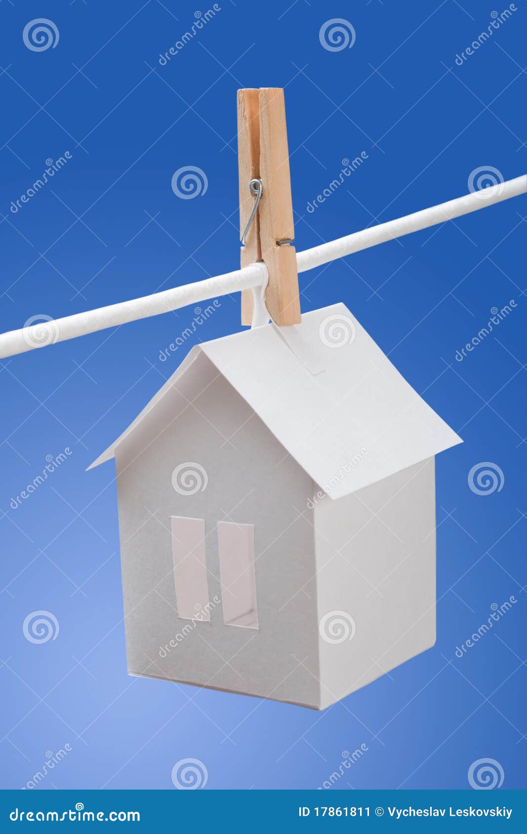 Paper House on Washing Line Stock Image - Image of paper, line: 17861811