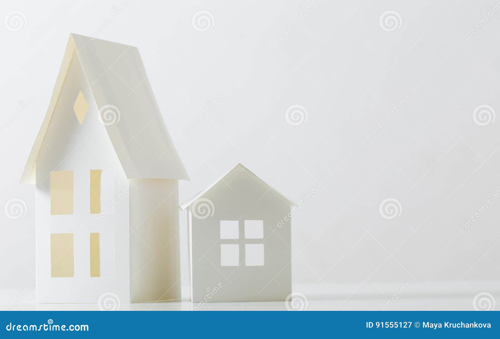 Paper House on White Background Stock Image - Image of business, paper ...