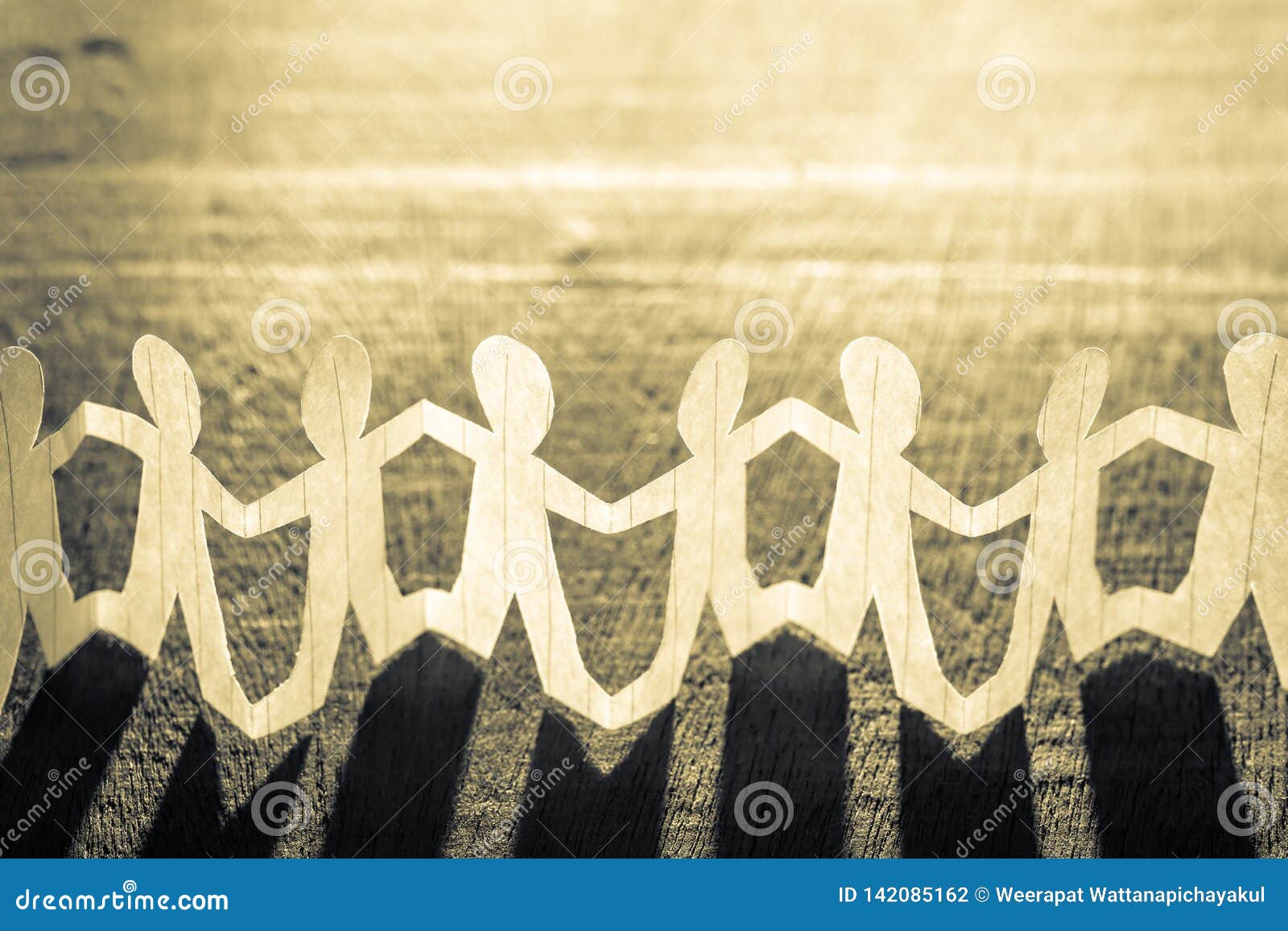 Paper Human Chain stock photo. Image of hands, altogether - 142085162