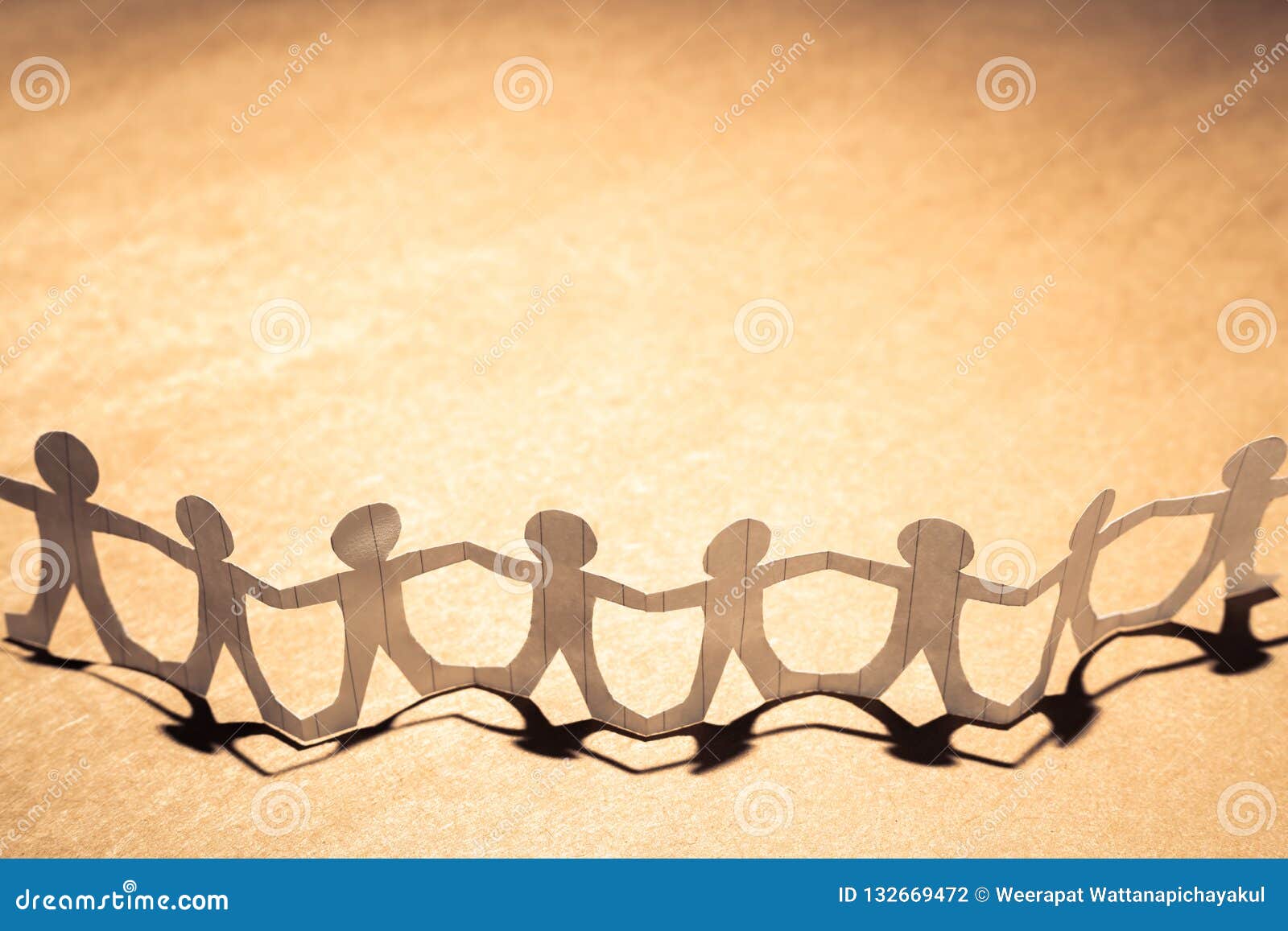 Paper Human Figure Surrounded By Circle Of Paper People Holding Hands ...