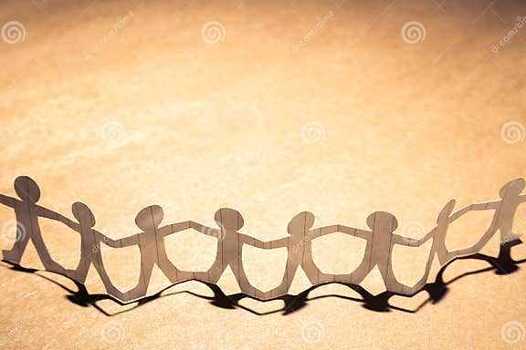 Paper Human Chain stock photo. Image of friends, human - 132669472