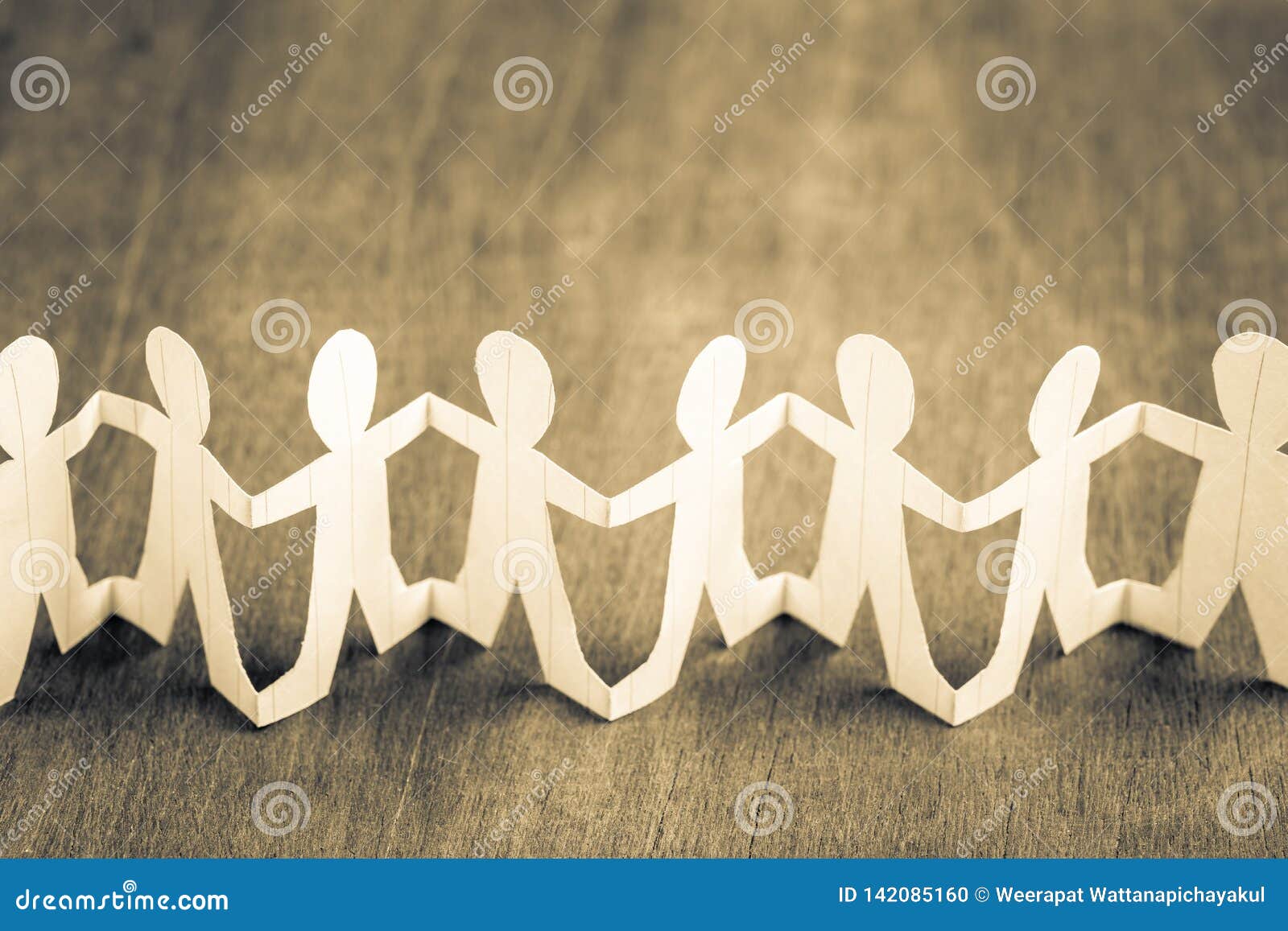 Paper Human Chain stock photo. Image of hold, associate - 142085160