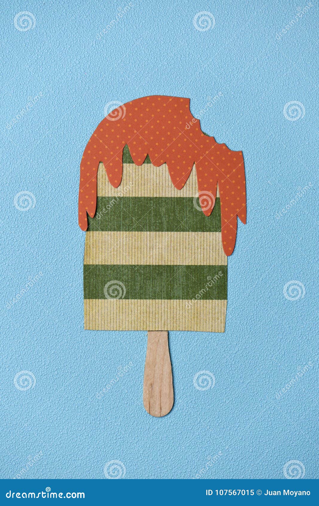 Paper Ice Pop on a Blue Background Stock Image - Image of delicious ...