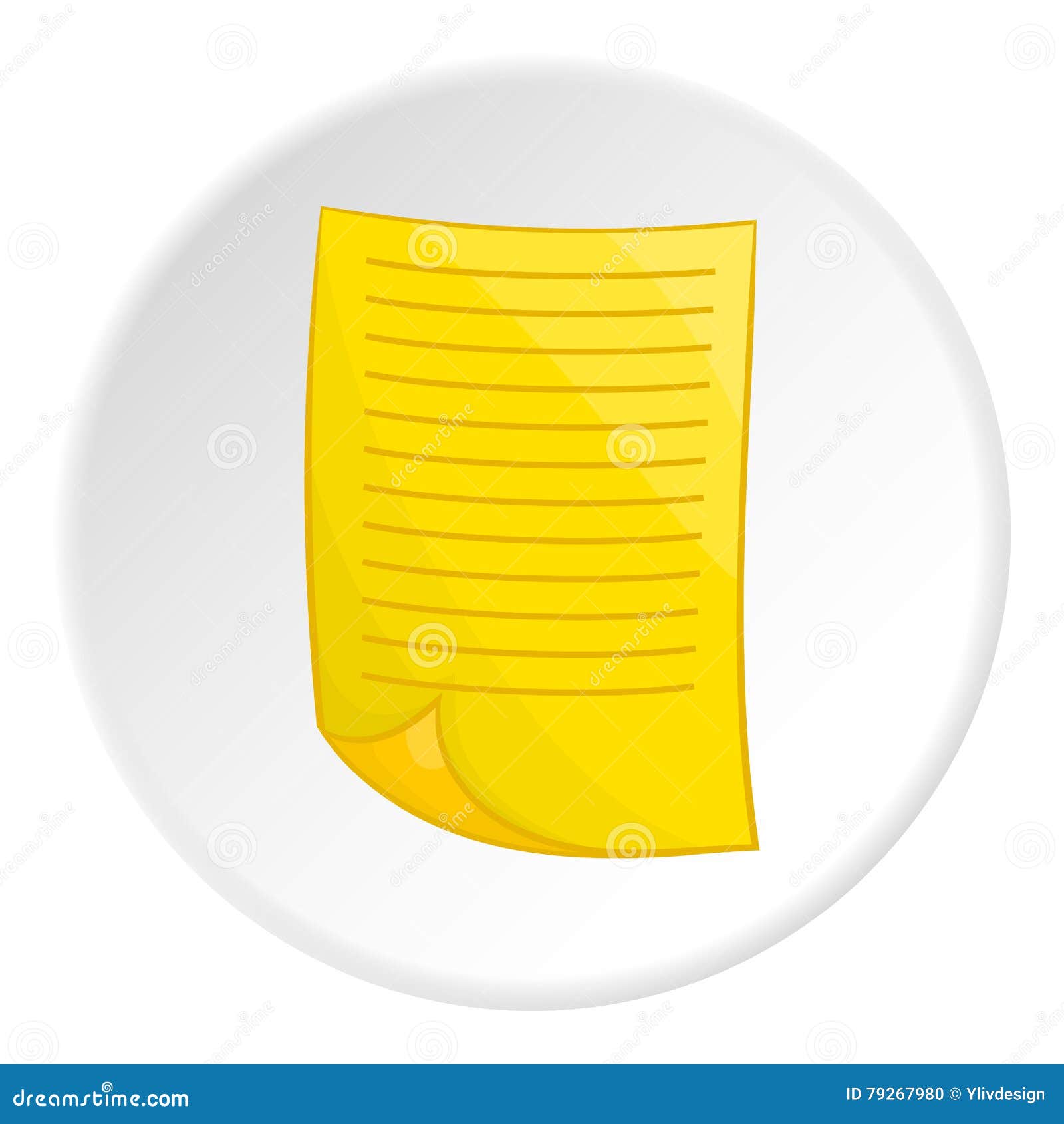 Paper icon, cartoon style stock vector. Illustration of document - 79267980