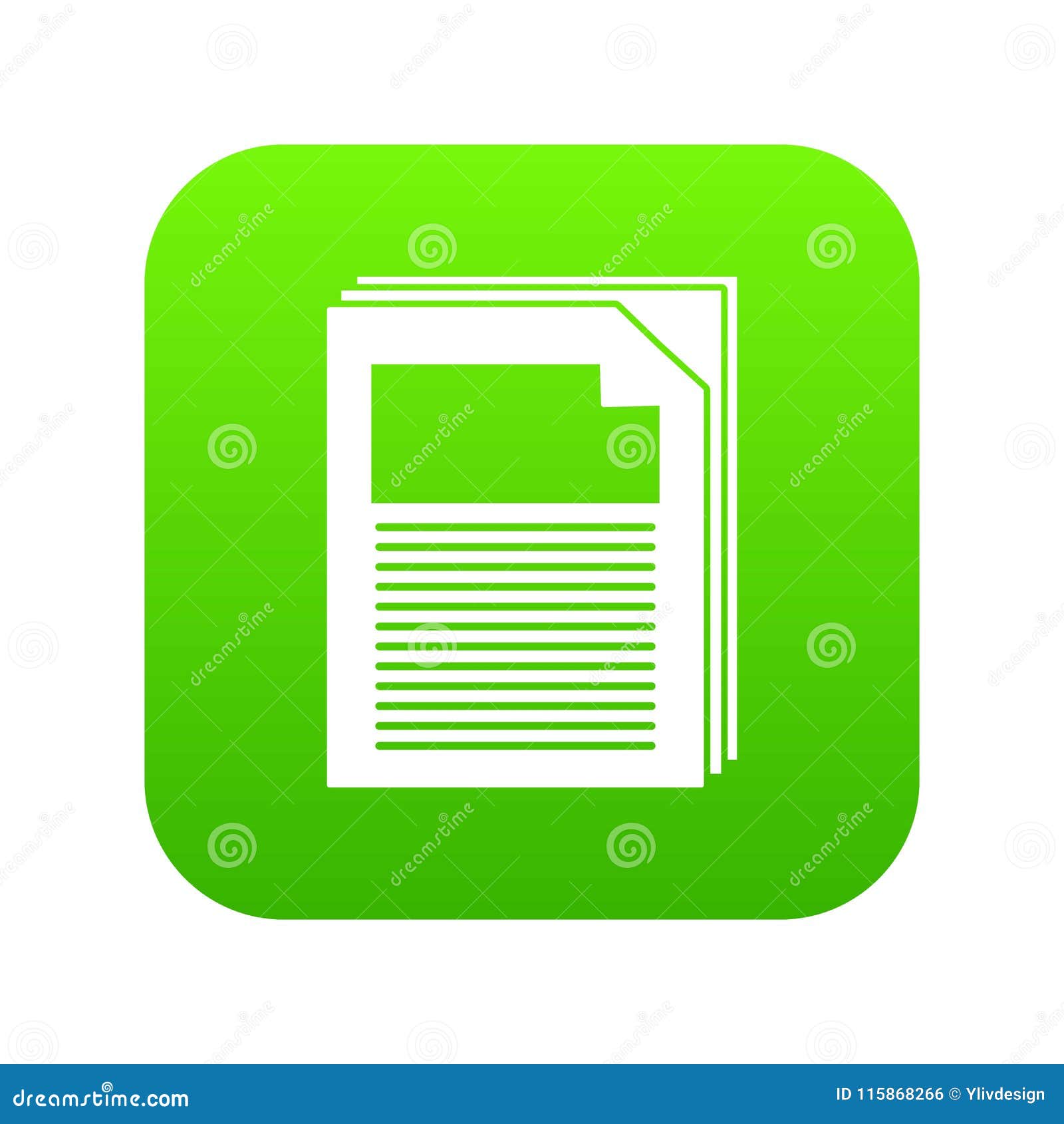 Paper icon green vector stock vector. Illustration of icon - 115868266