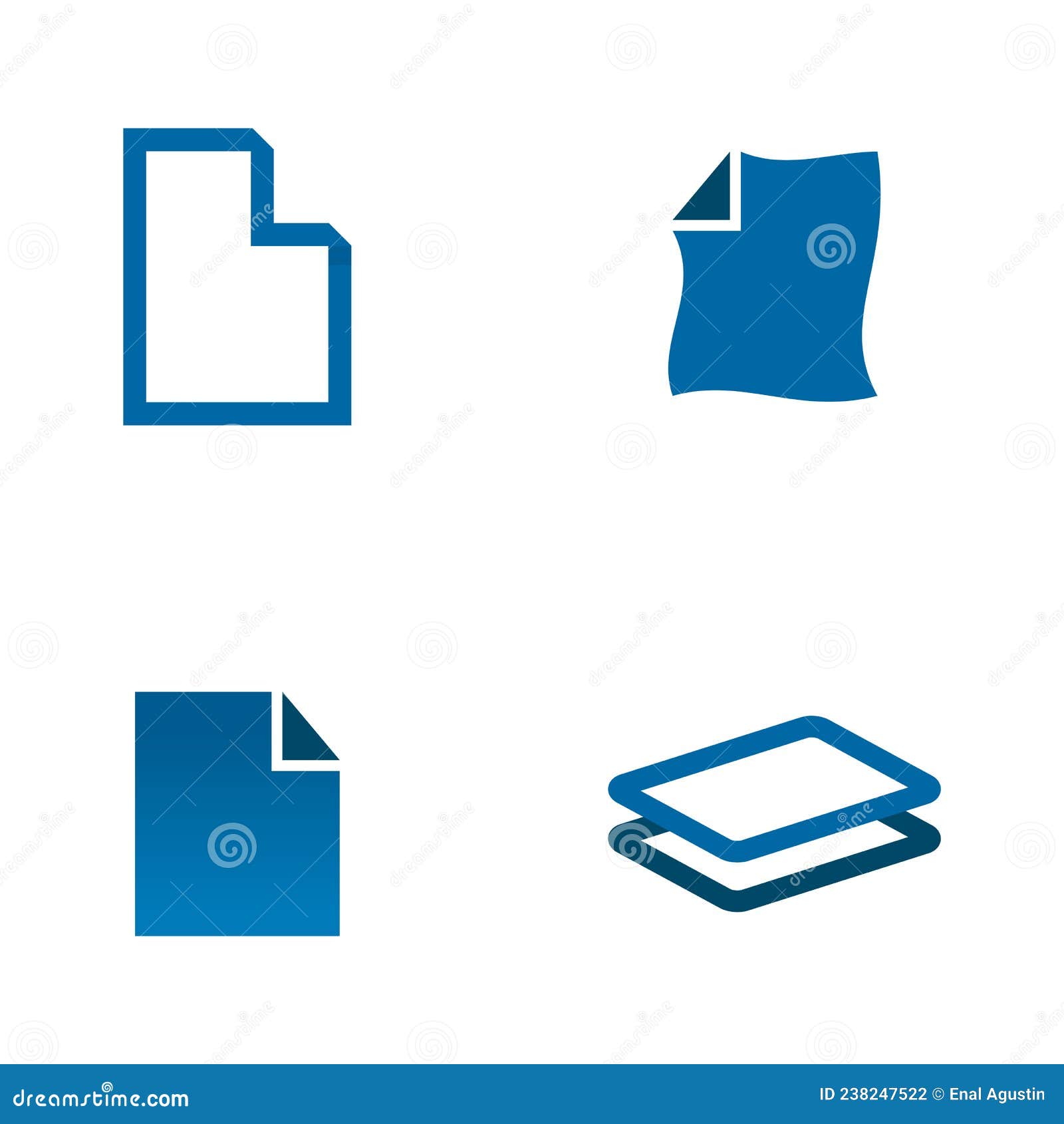 Paper icon logo set design stock vector. Illustration of document ...