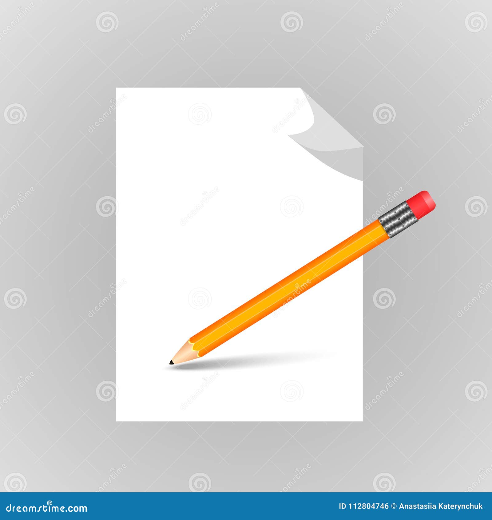 Paper Icon with Pencil. Vector Illustration Stock Vector - Illustration ...