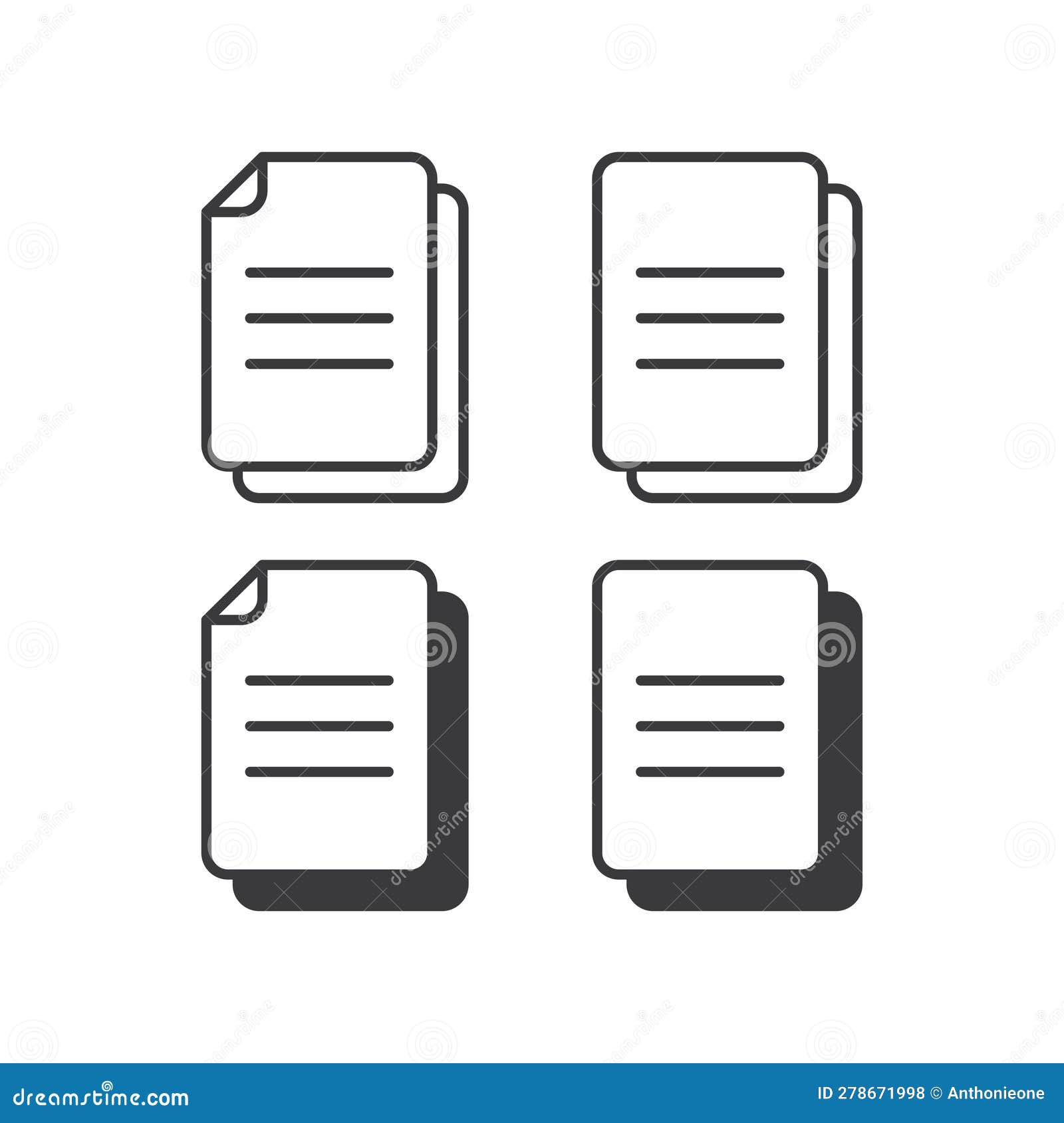 Paper Icon Set Isolated Vector Illustration Stock Vector - Illustration ...