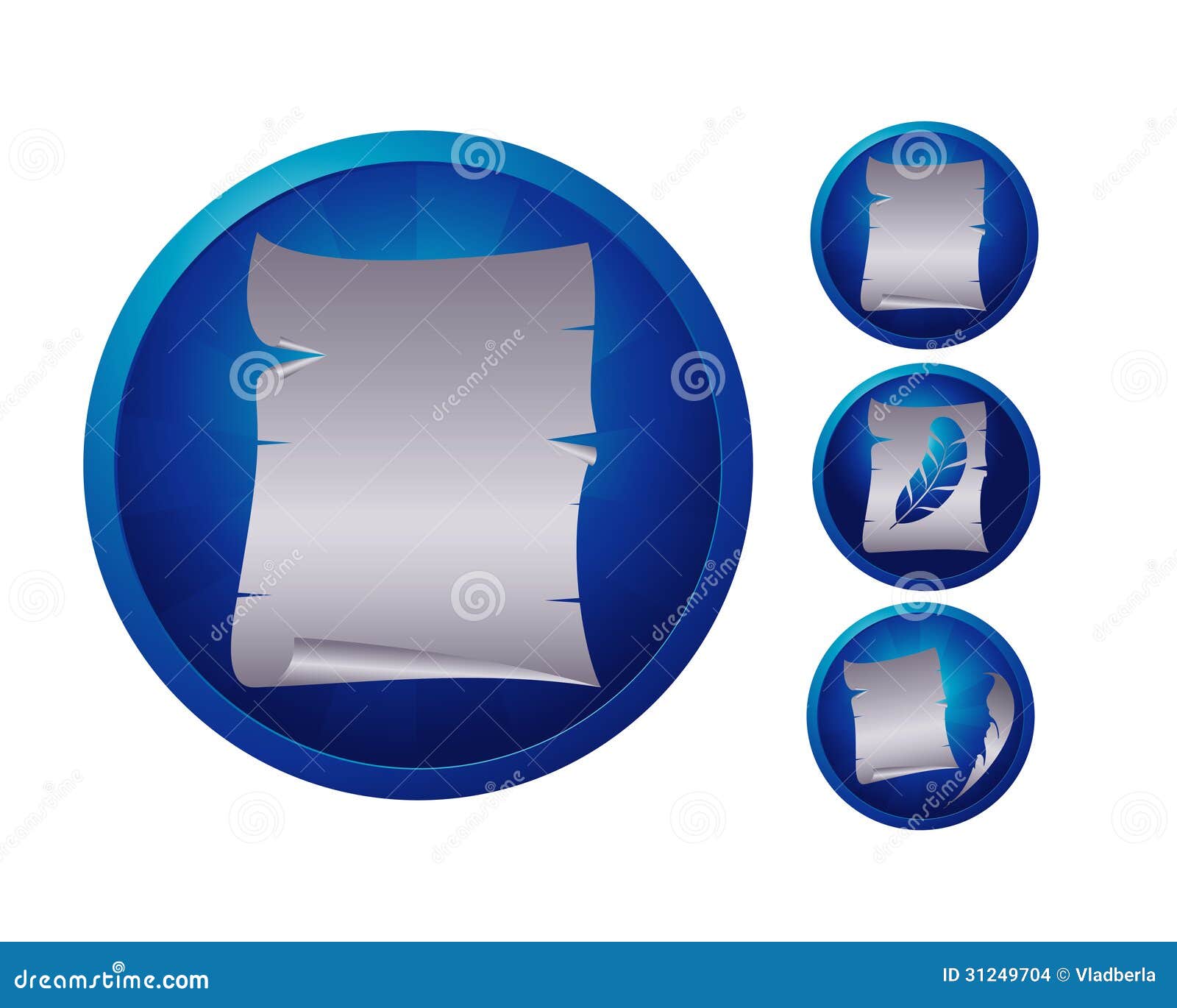Paper icon set stock vector. Illustration of blue, papirus - 31249704
