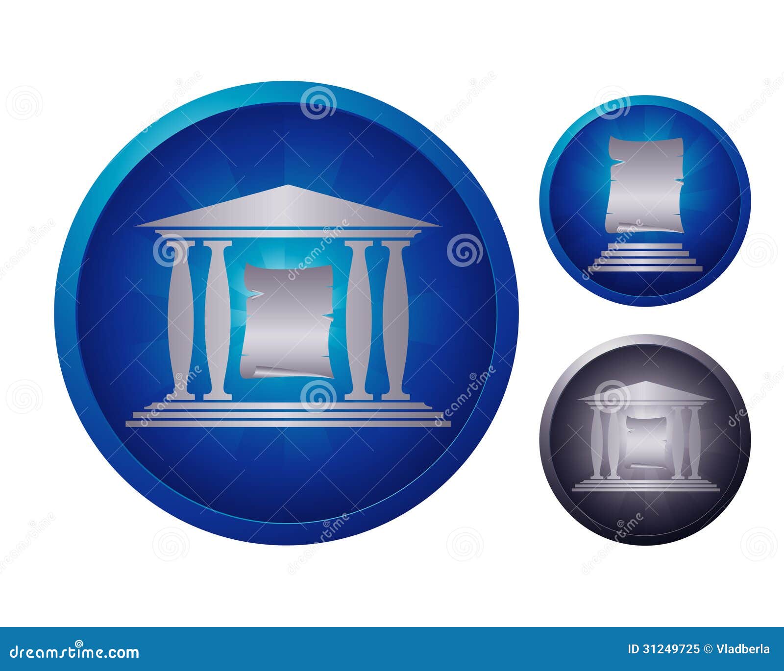 Papirus Icon Of 3 Types Color, Black And White, Outline. Isolated ...