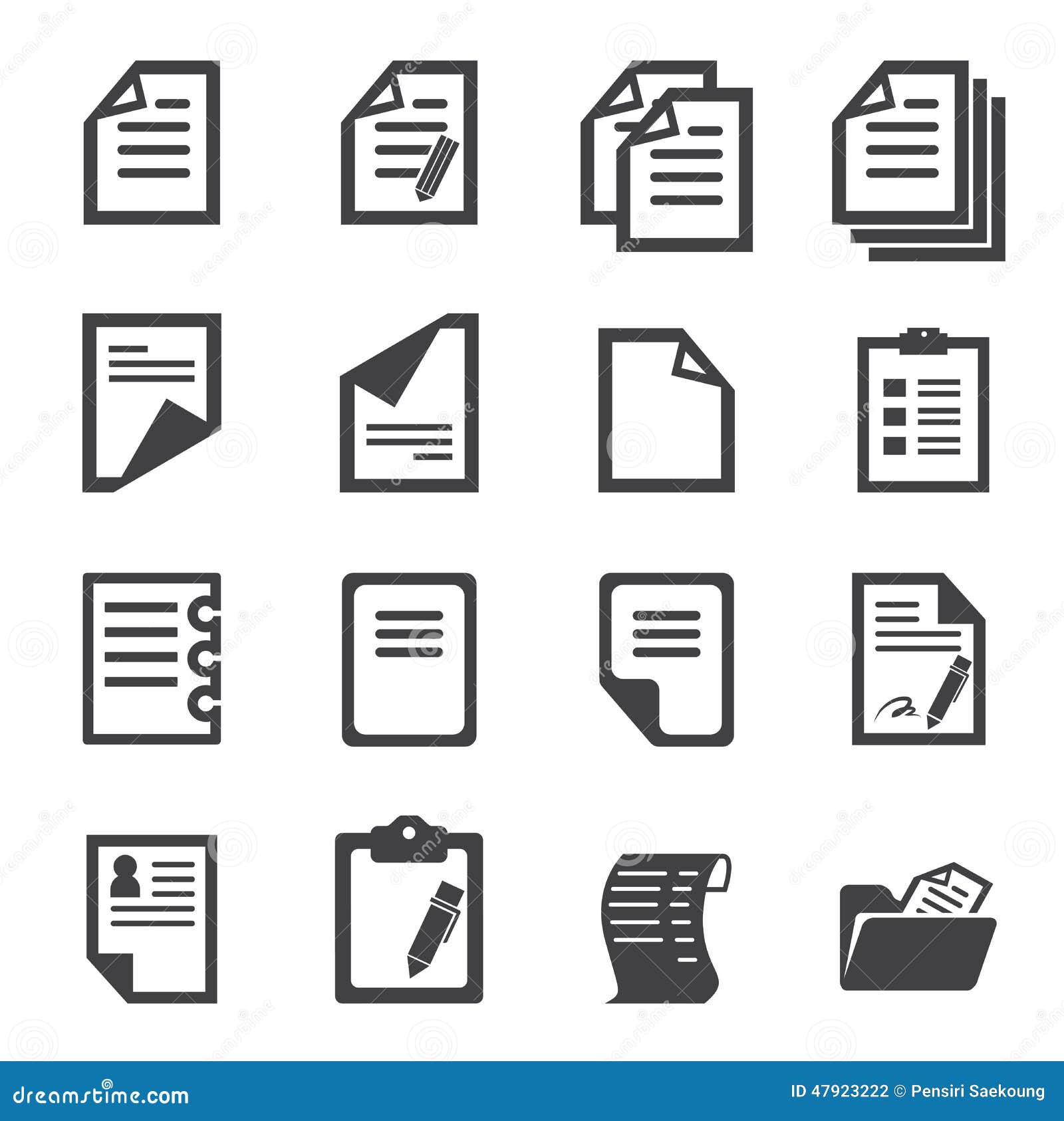 Paper icon stock vector. Illustration of note, clipboard - 47923222
