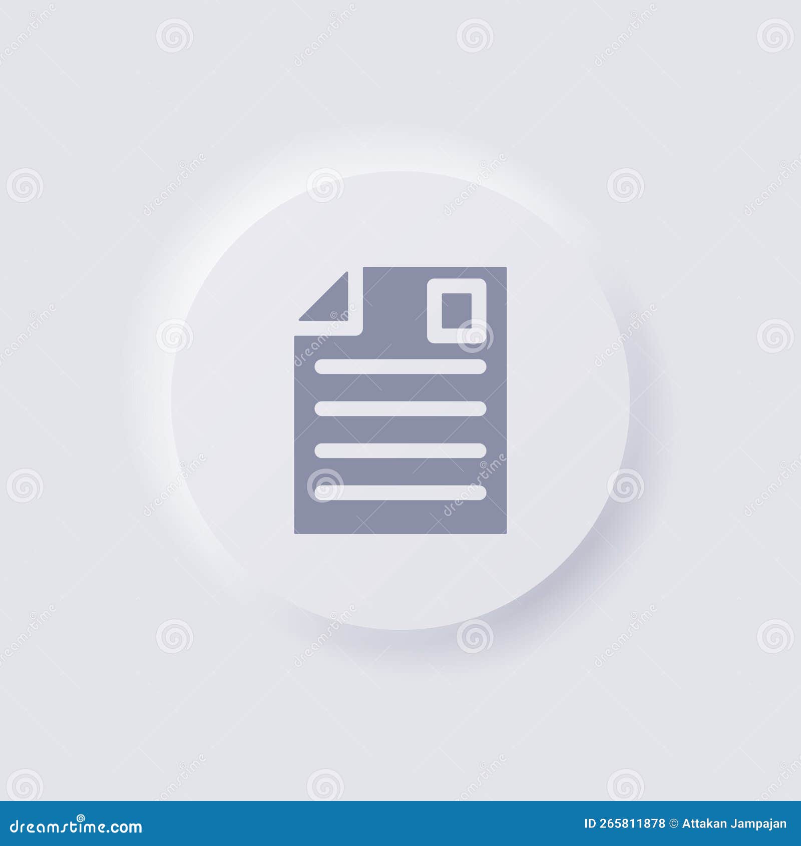 Paper Icon, White Neumorphism Soft UI Design. Stock Vector ...