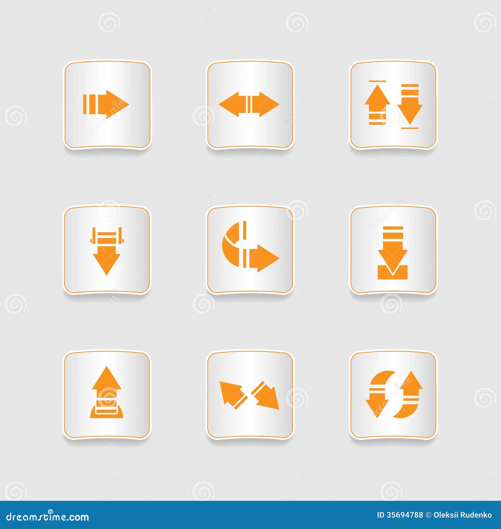 Paper icons set, arrows stock vector. Illustration of inout - 35694788