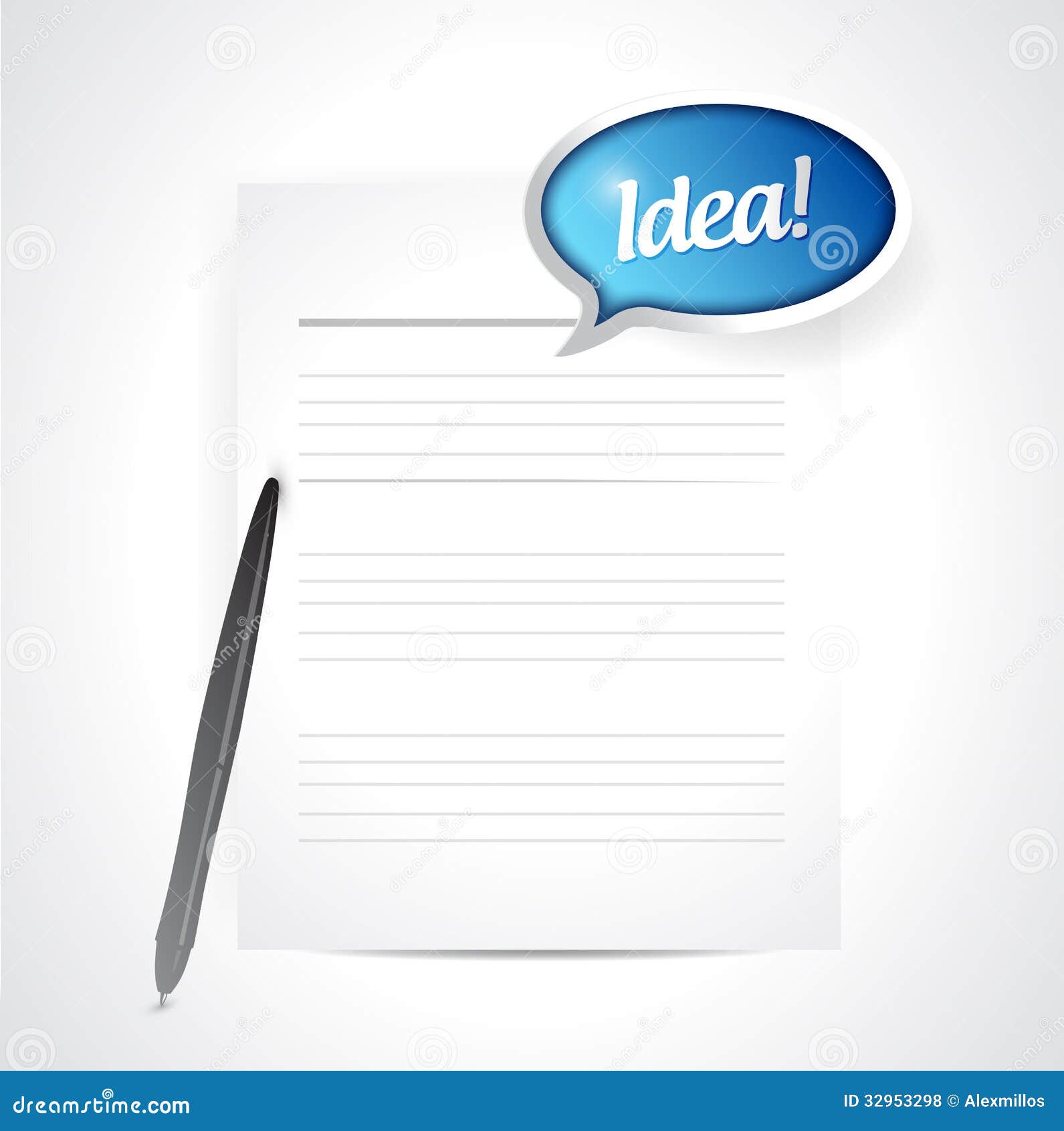 Paper with an Idea Message Illustration Stock Illustration ...