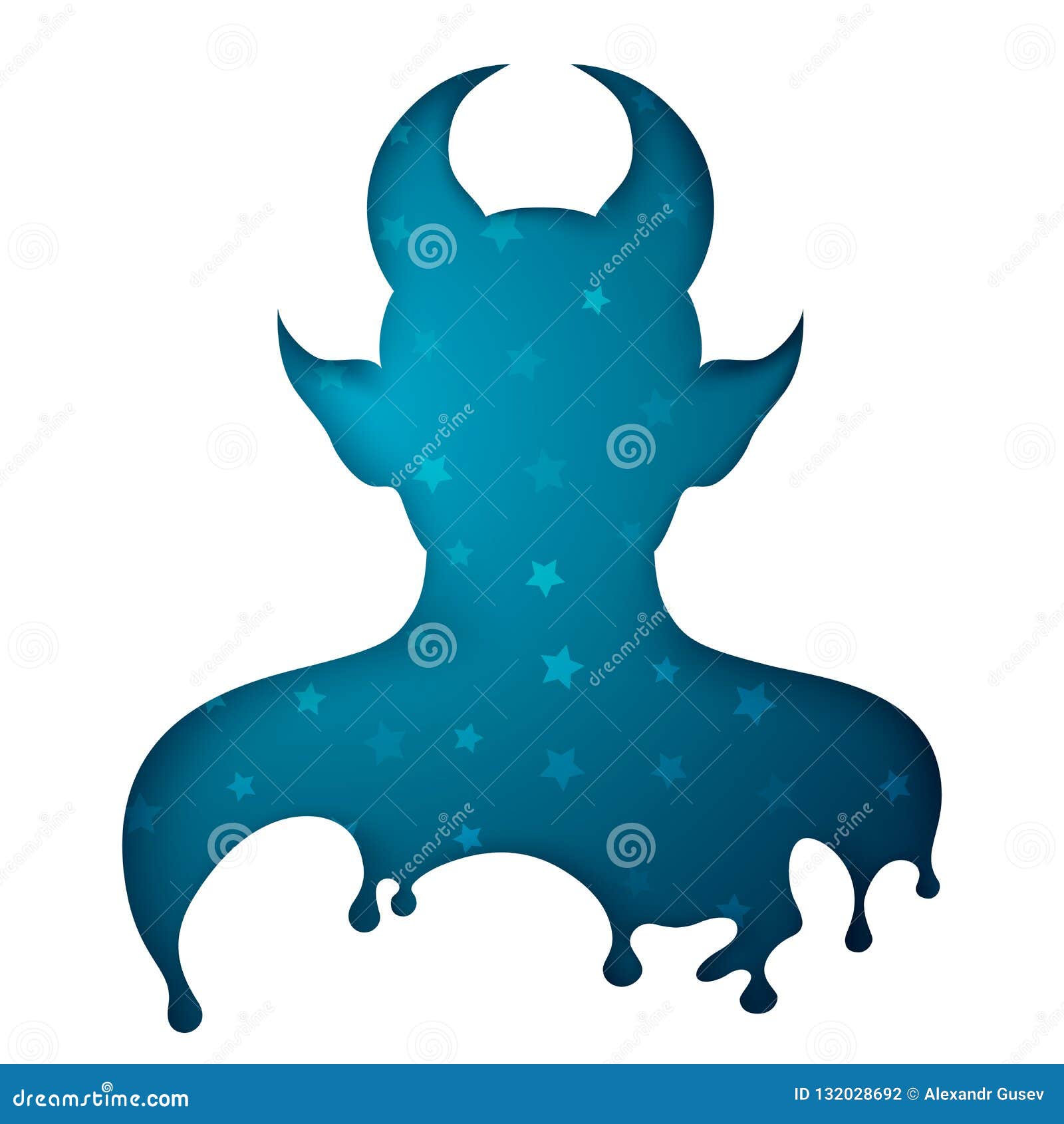 Paper Illustration Devil 0n the White Background. Stock Vector ...