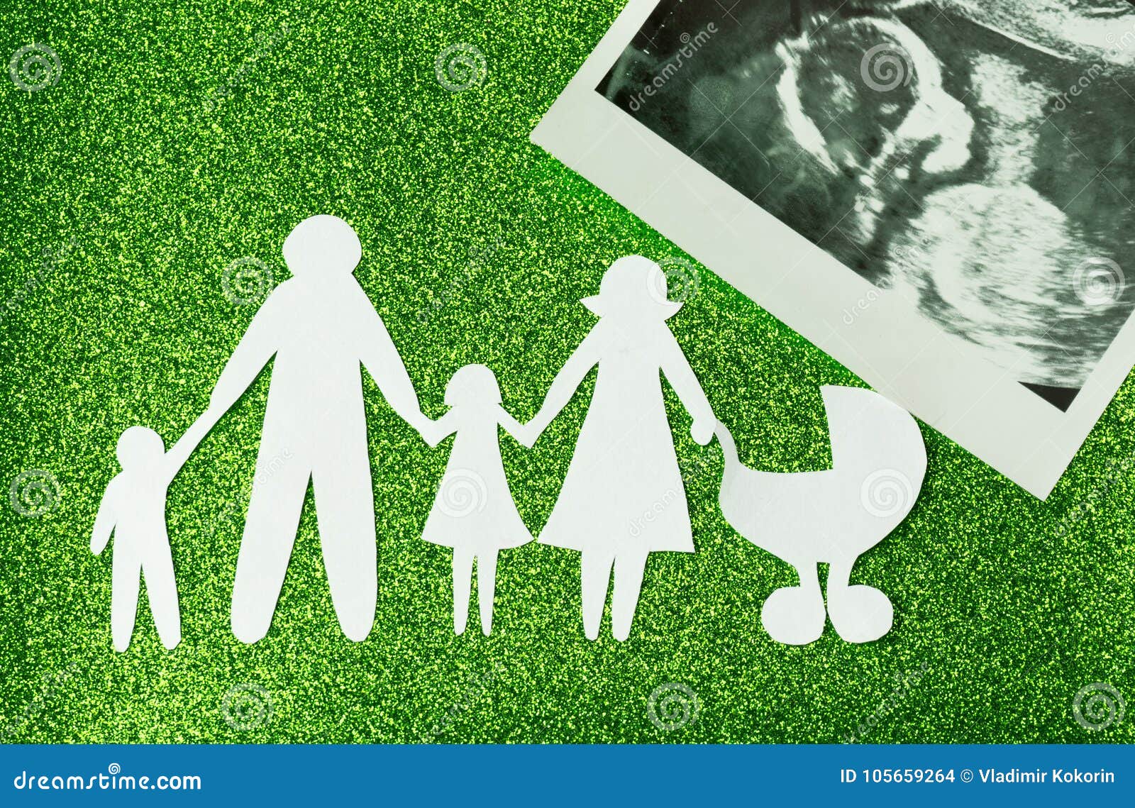 Paper Image of Happy Families Who are Expecting Another Child. Stock ...