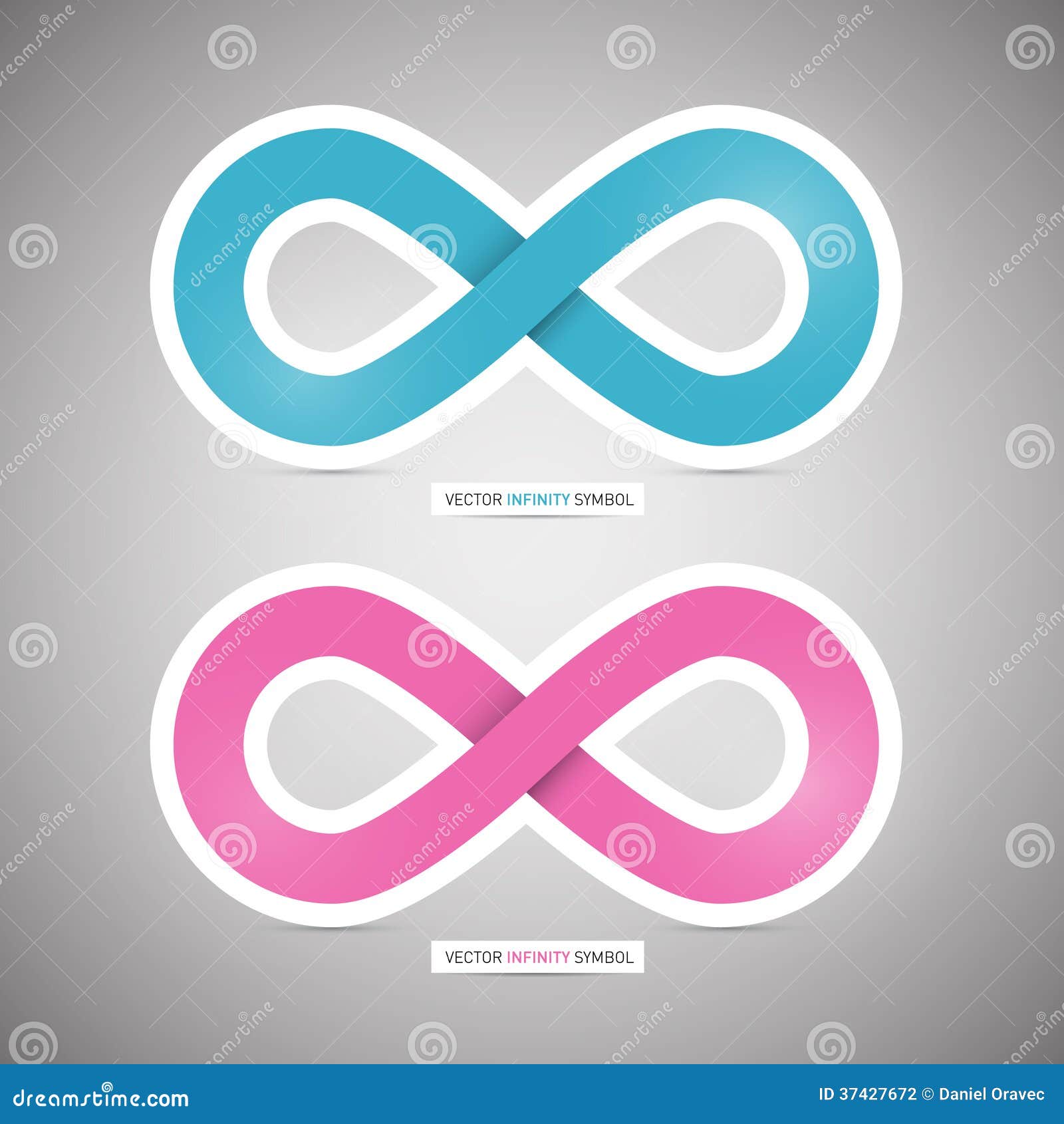 Paper infinity symbols stock vector. Illustration of pink - 37427672