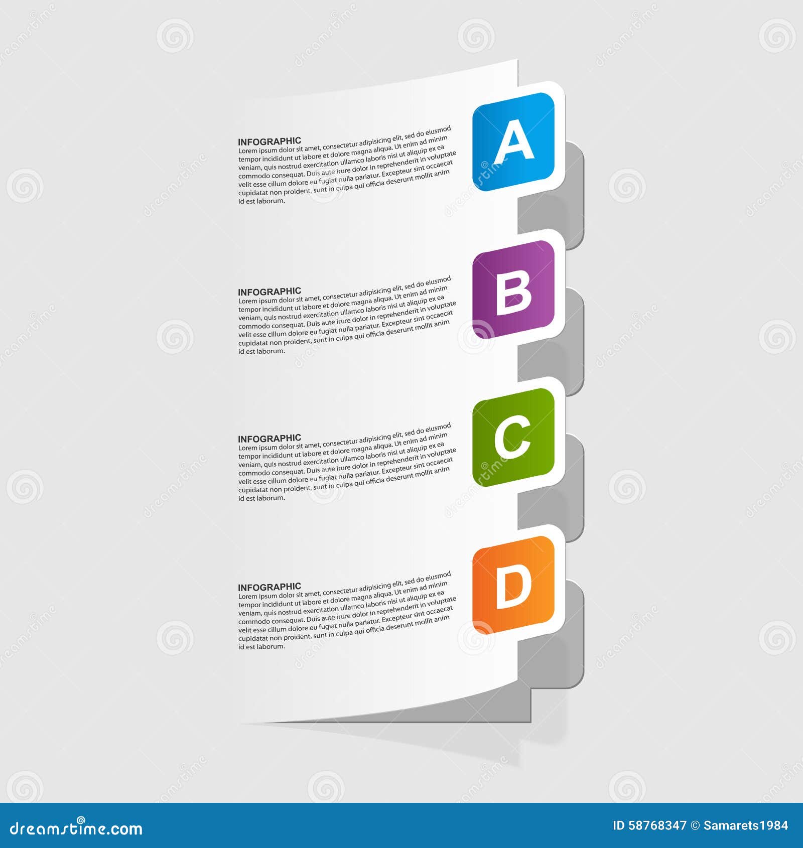 Paper Infographic Design Template. Stock Vector - Illustration of ...
