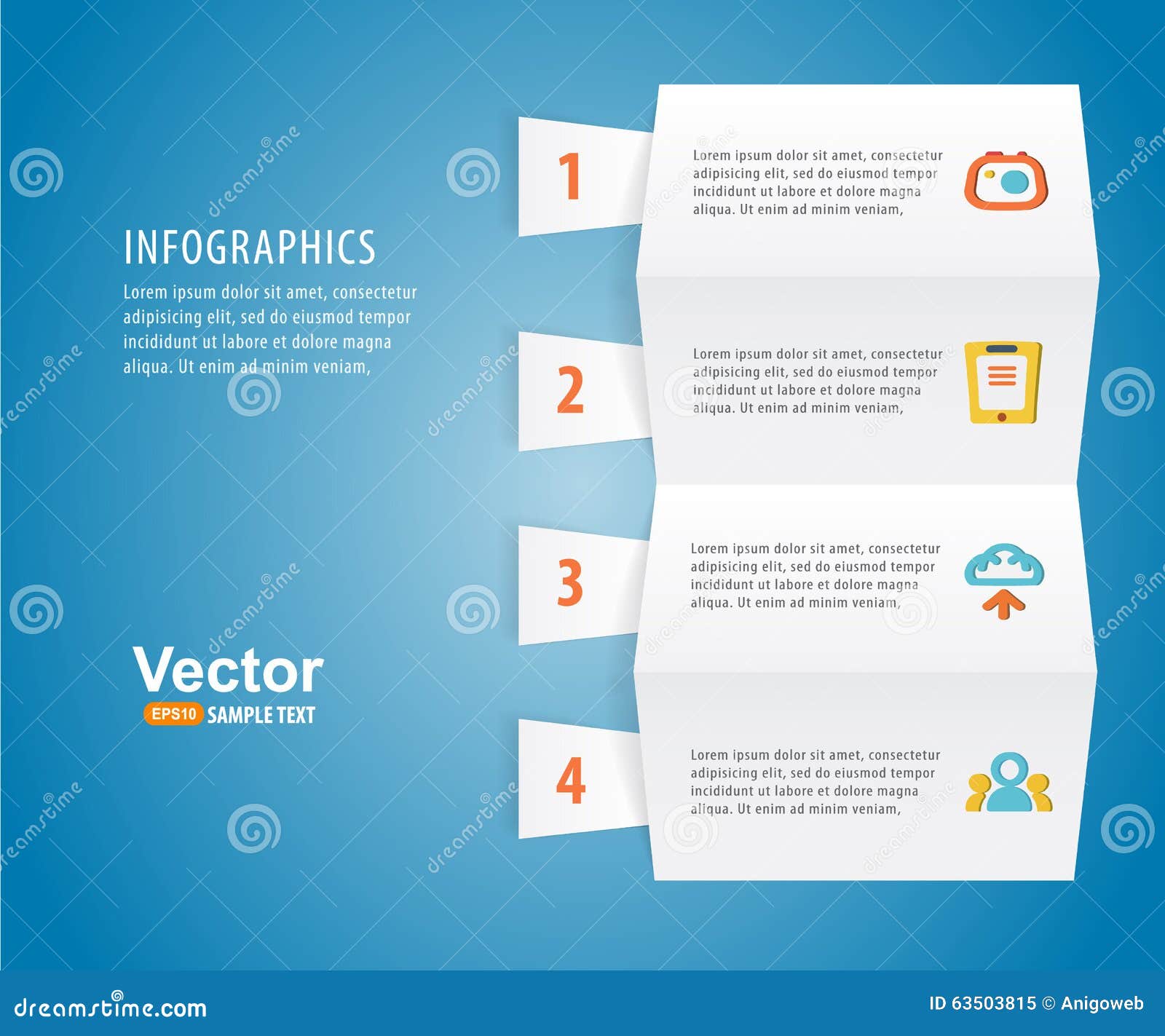 Paper Infographics for Business Stock Vector - Illustration of options ...