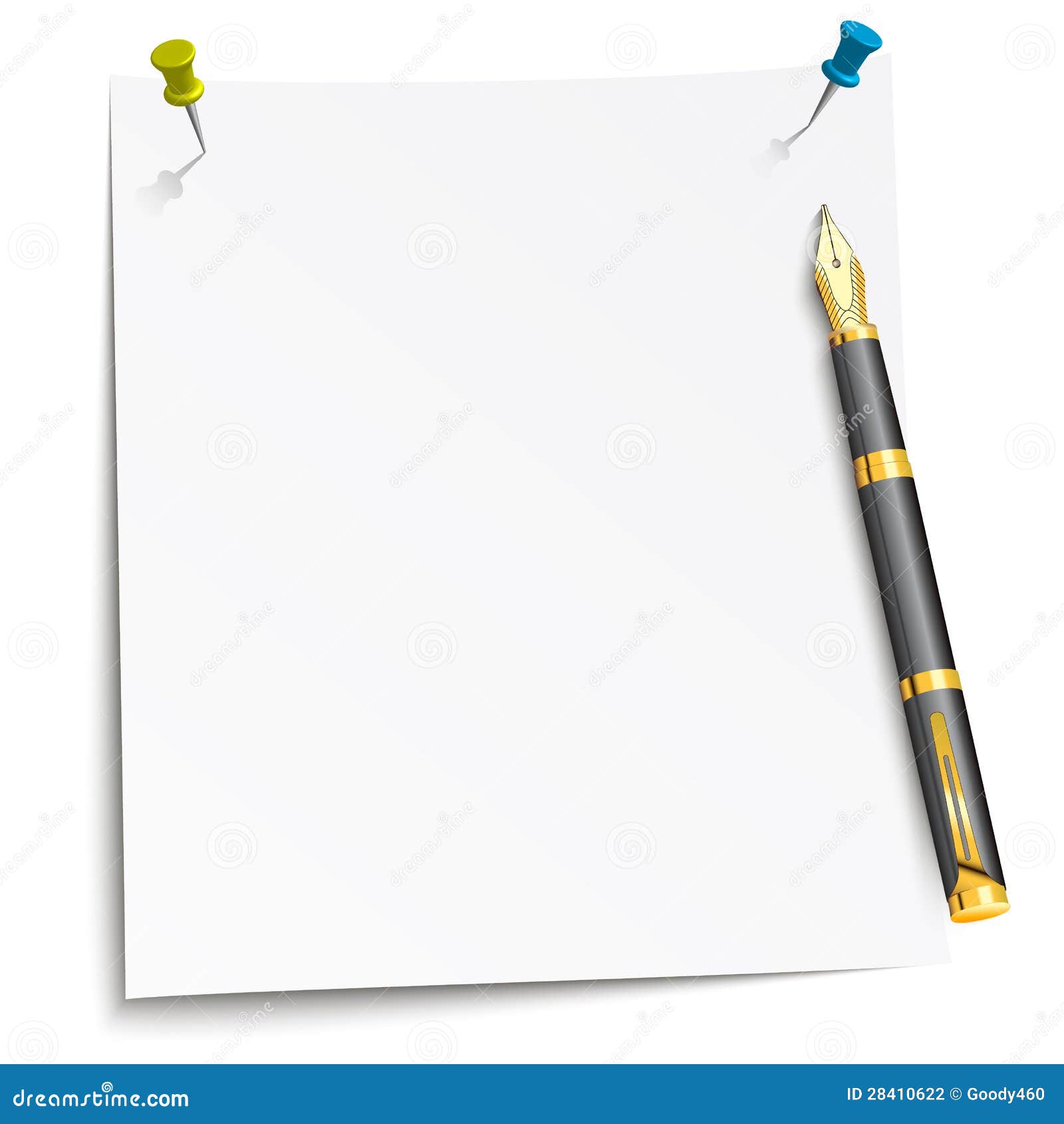 Paper with Ink pen stock vector. Illustration of agreement - 28410622