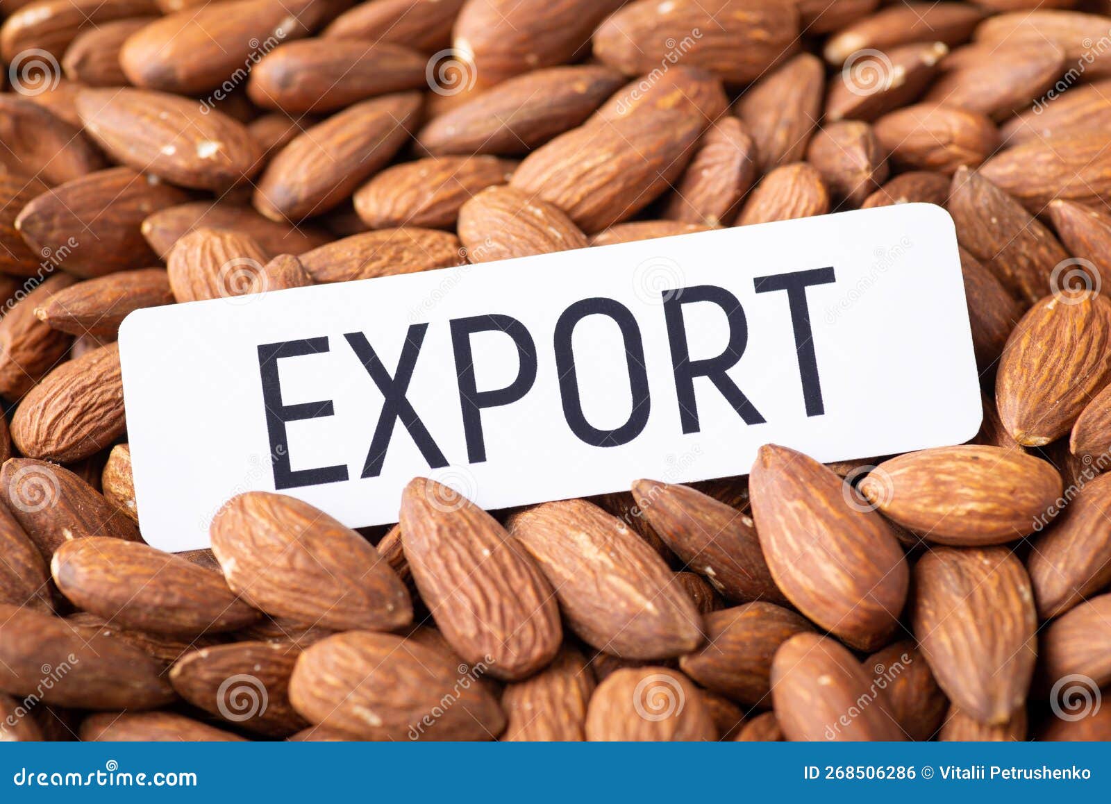 Paper with Inscription Export on Almond Stock Photo - Image of almond ...