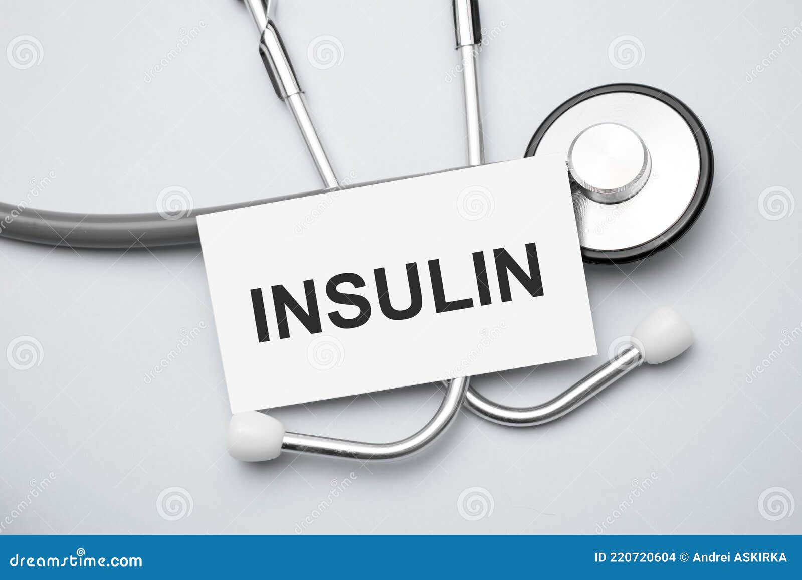 Paper with Insulin on a Table and Grey Stethoscope Stock Photo - Image ...