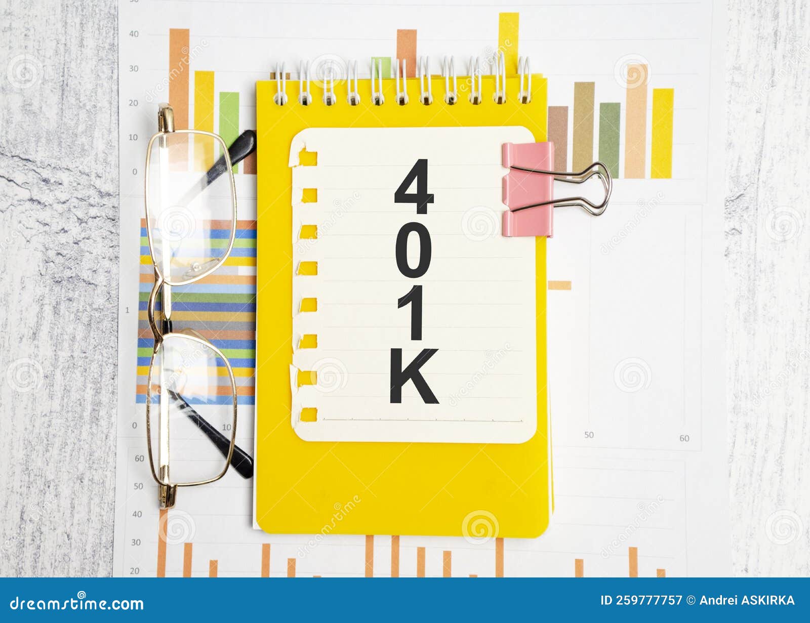 Paper with 401k Plan on a Table and Charts Stock Image - Image of ...