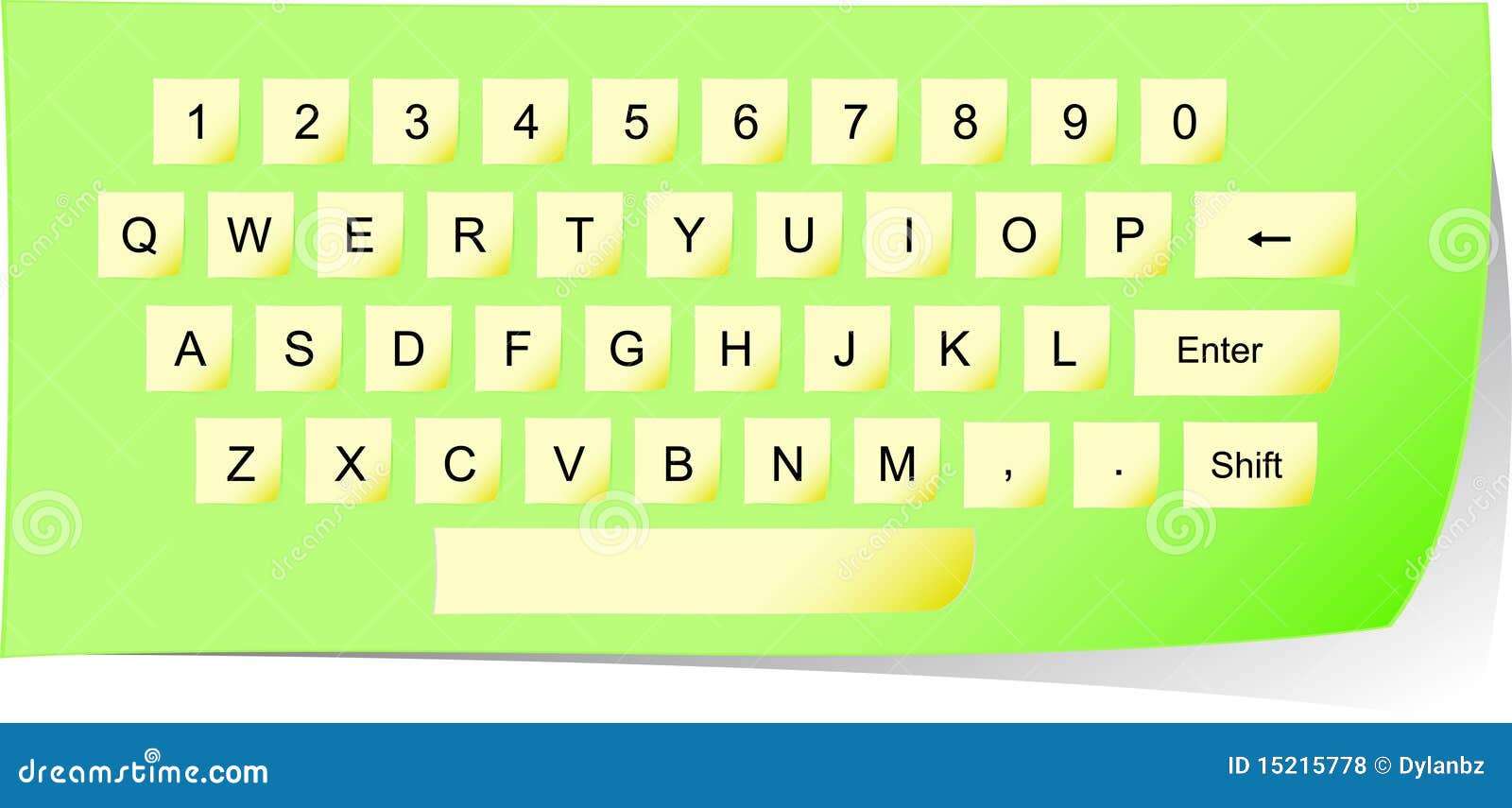 Paper keyboard stock vector. Illustration of sticker - 15215778