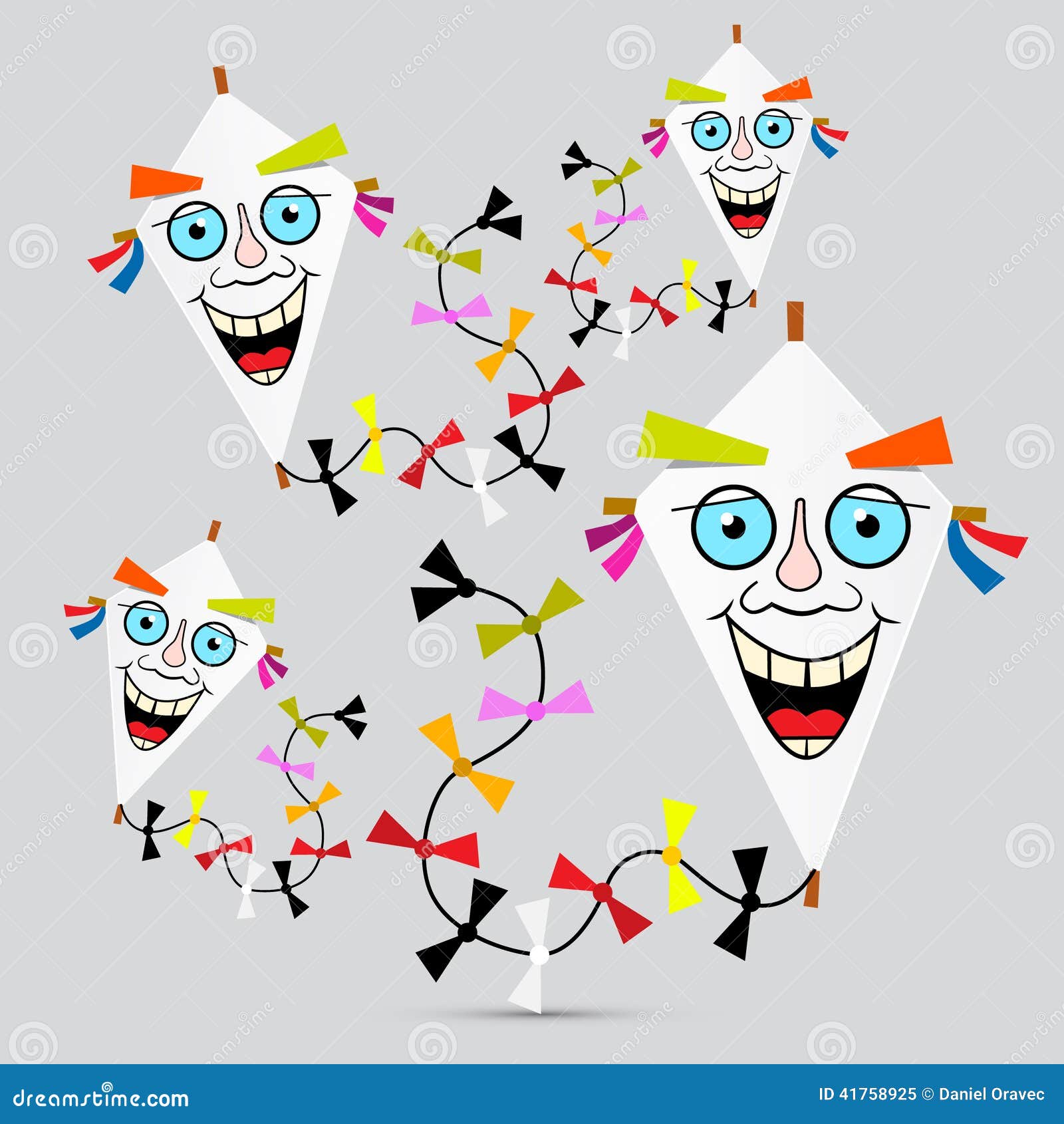 Paper Kites Of Different Shapes On Sky With Clouds And Stars Vector Web ...