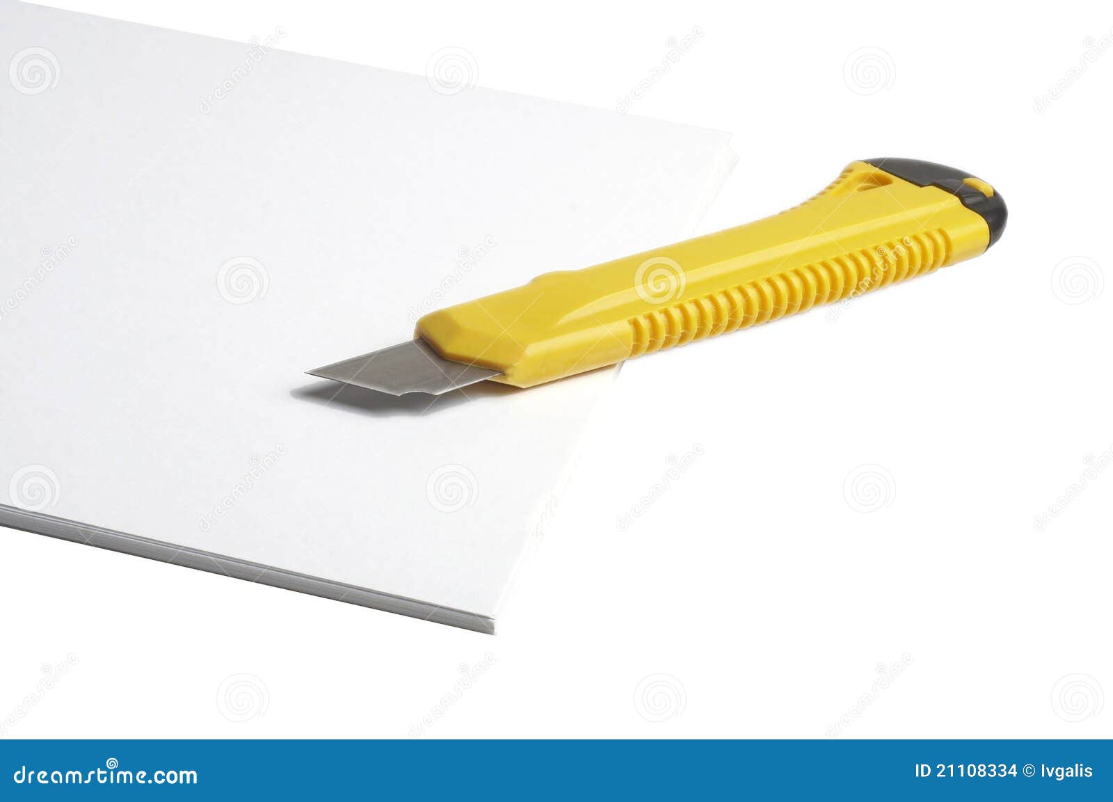 Paper knife on white stock photo. Image of yellow, penknife - 21108334