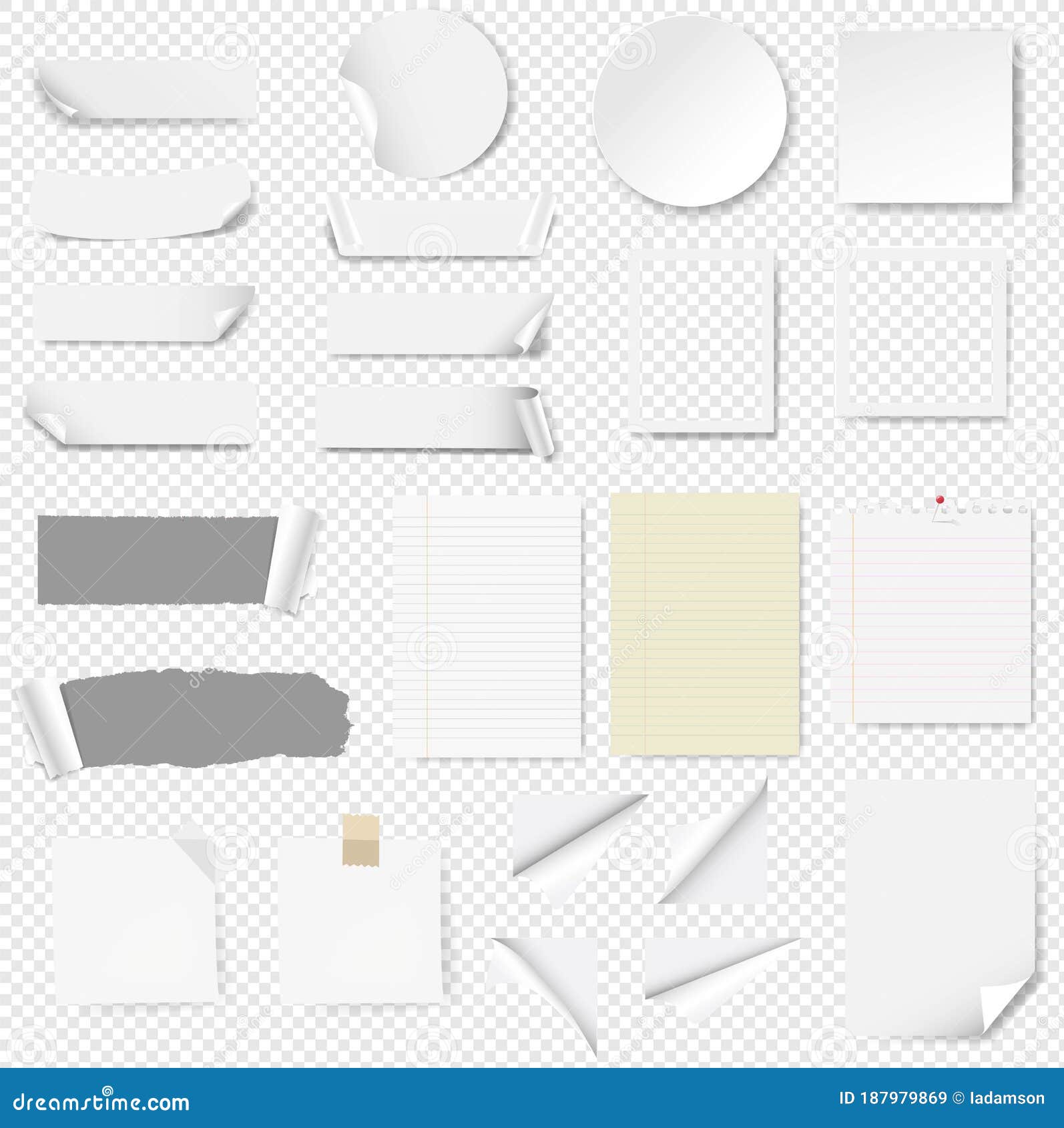 Paper Label and Blank Note Paper Isolated Transparent Background Stock ...