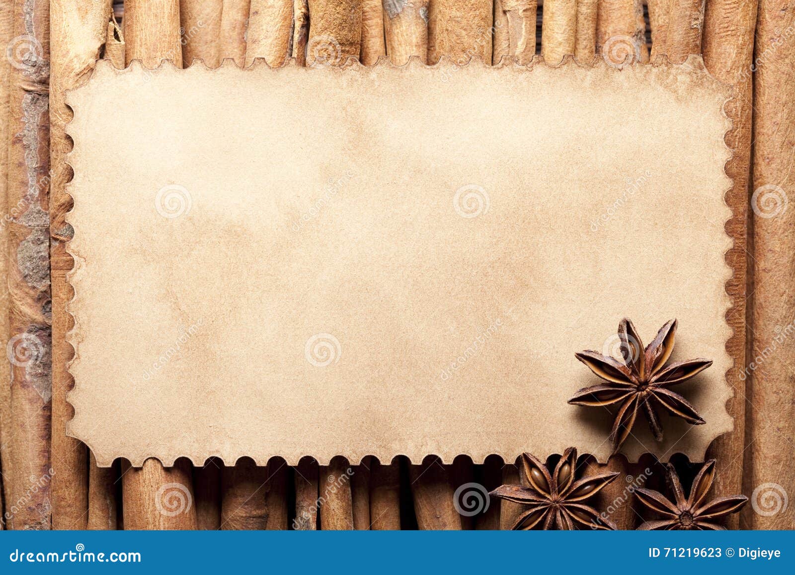 Paper Label on Cinnamon Sticks Stock Image - Image of herbs, root: 71219623