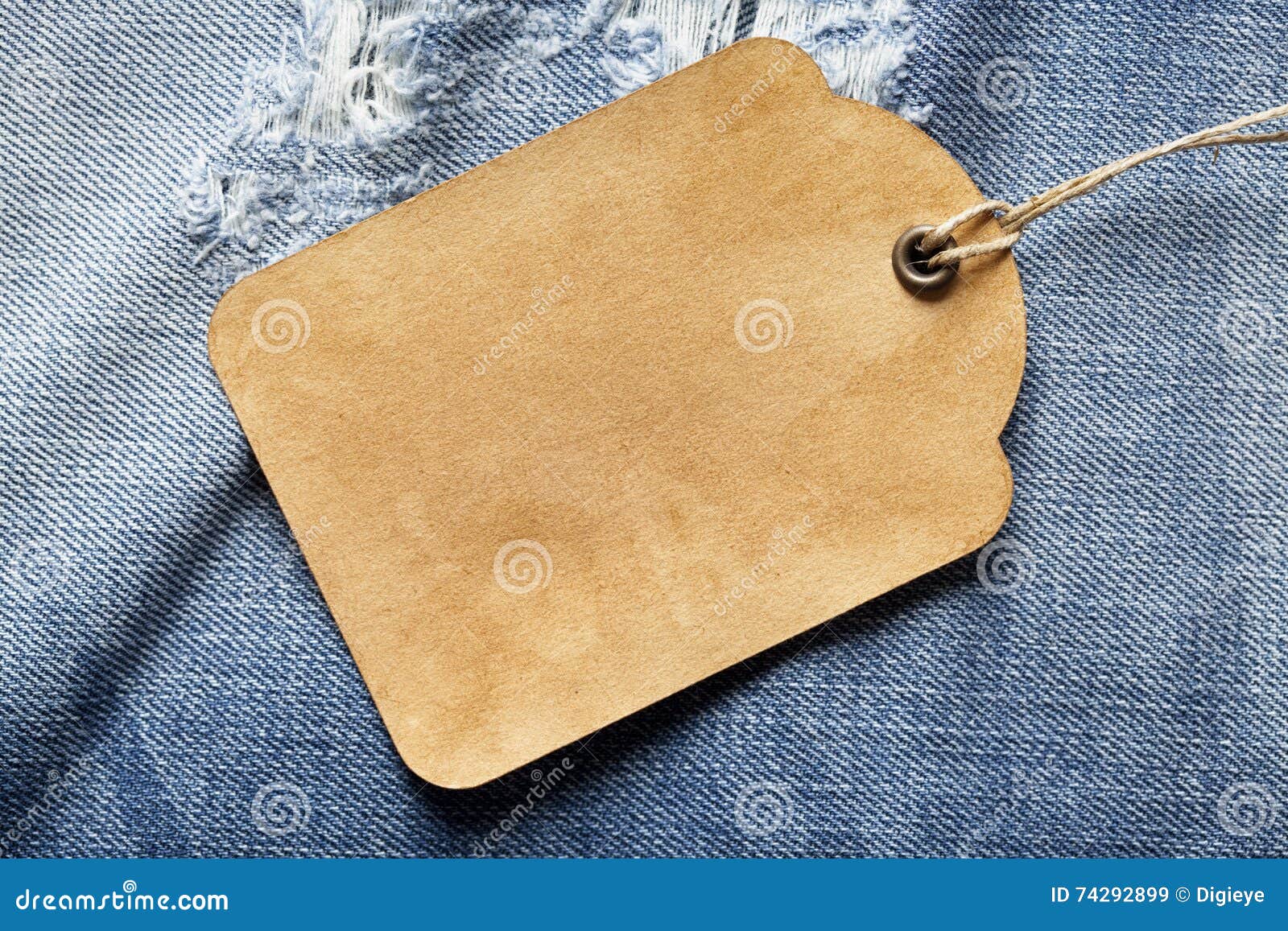 Paper label and old jeans stock image. Image of background - 74292899