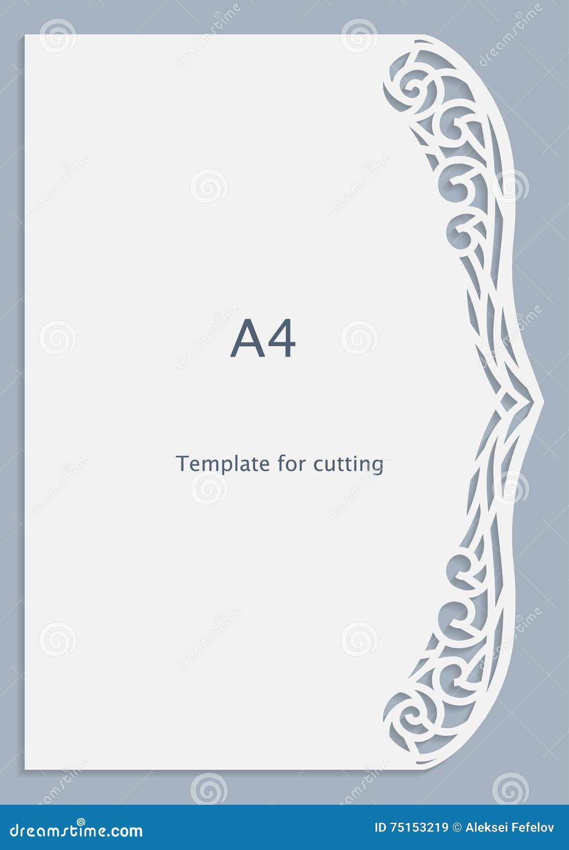 A4 Paper Lace Greeting Card, White Pattern, Cut-out Template, Template ...