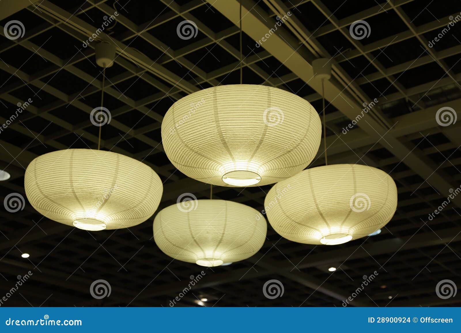 Paper lamp shades stock photo. Image of lighting, ceiling - 28900924